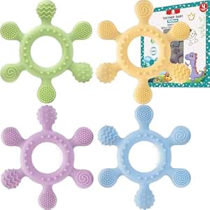 Baby Rudder Teether 4 Pack | 6 Teeth Contact Points Silicone Teether ...