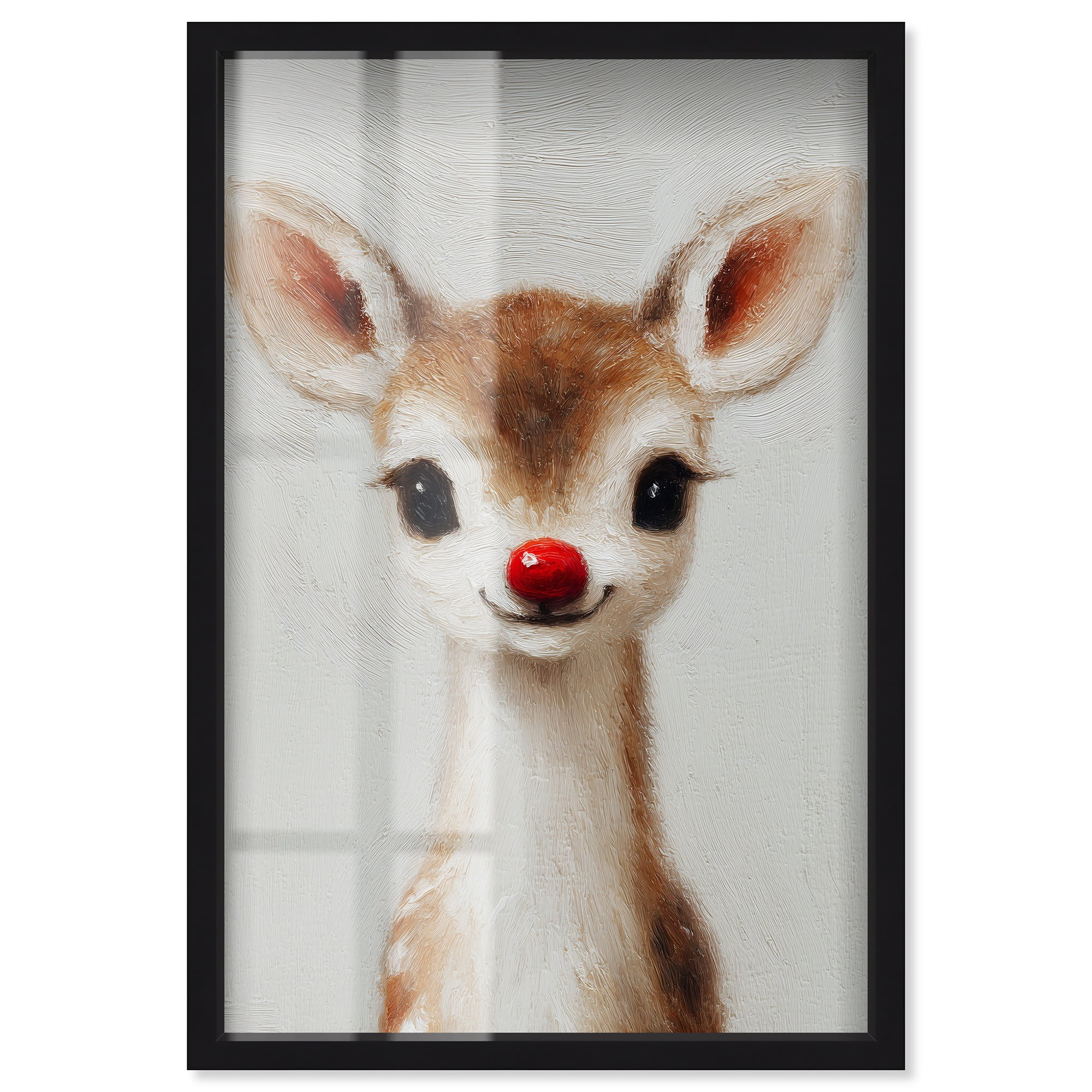 Baby Rudolph Shadowbox Print Christmas Wall Decor by Art Remedy, Black ...