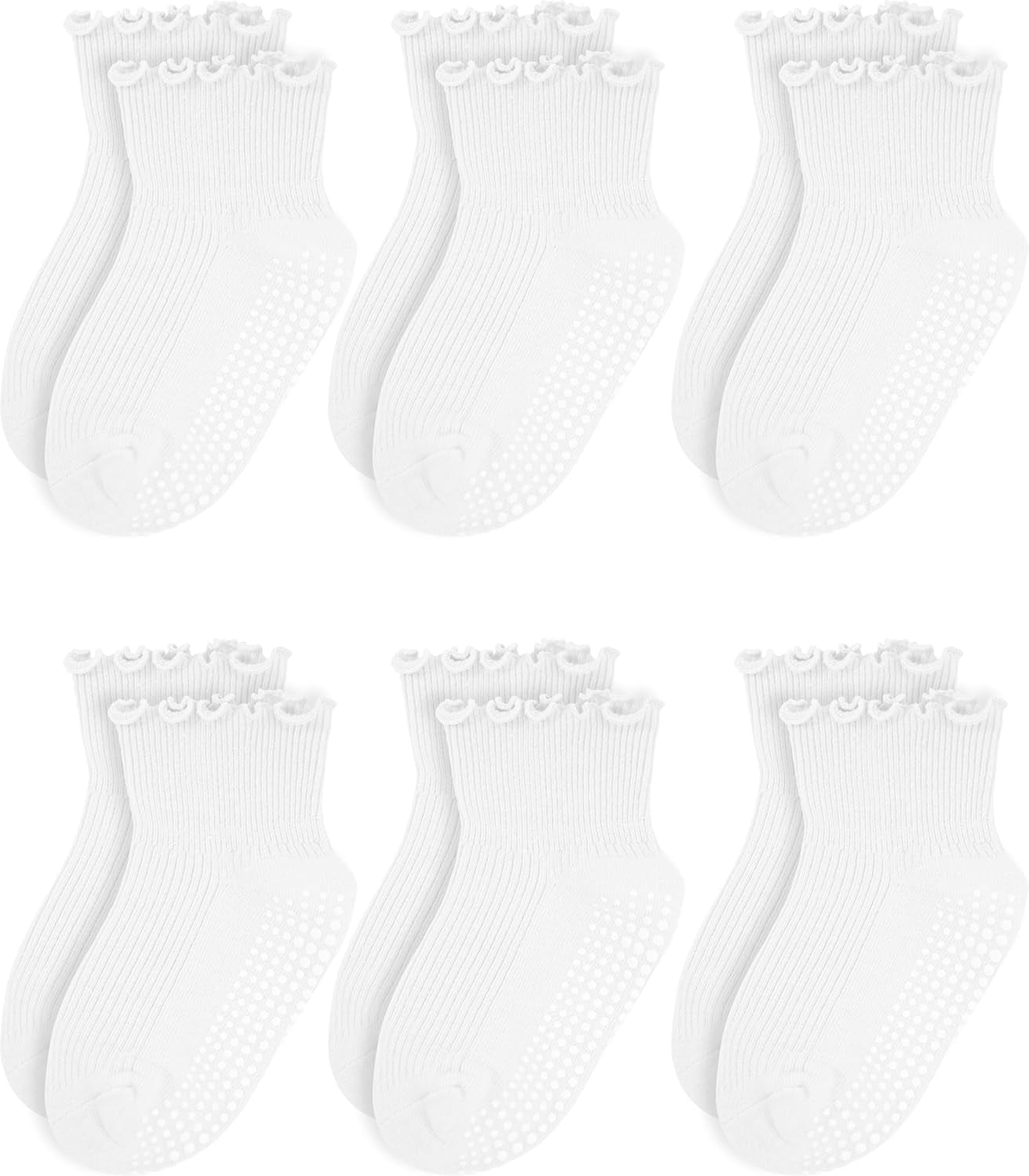 Baby Ruffle Socks - Toddler Girls Non-Slip Socks with Grips - Indoor ...