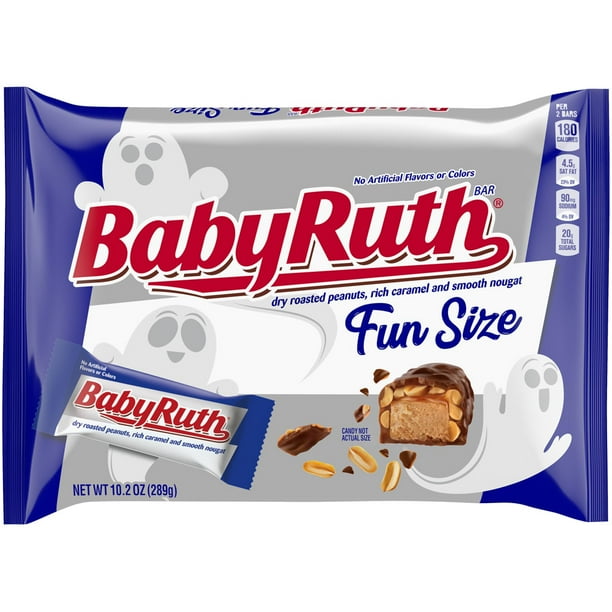 Baby Ruth, Fun Size Candy Bars, Trick or Treat Candy, 10.2 Oz - Walmart.com