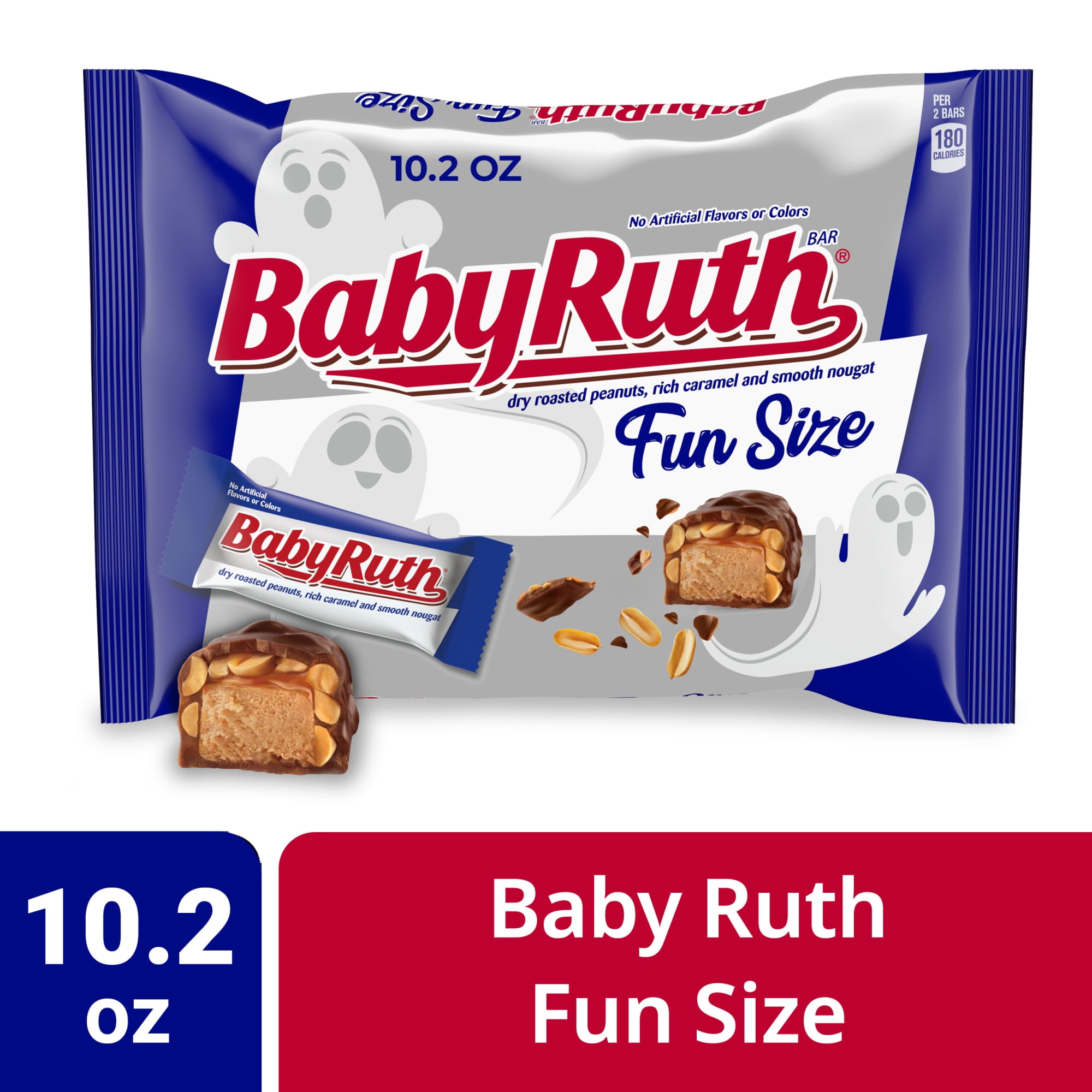 Baby Ruth Halloween Candy Bars Fun Size, Peanuts, Rich Caramel, Smooth ...