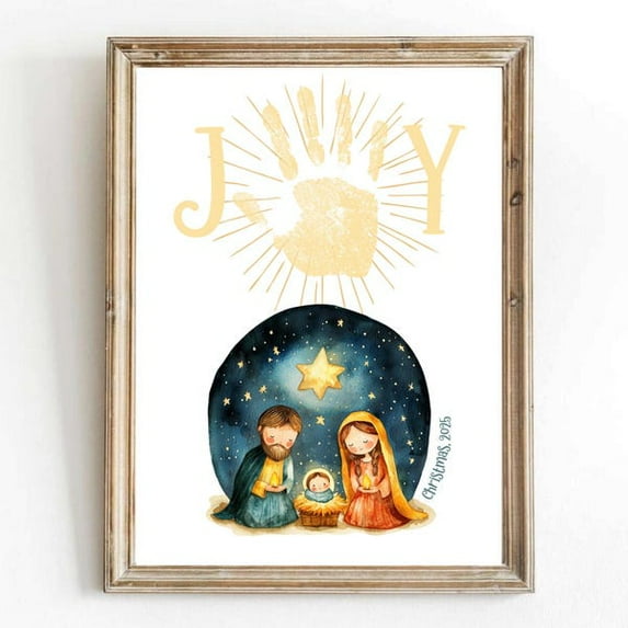 Baby'S First Christmas Nativity Footprint Print: Keepsake Handprint ...