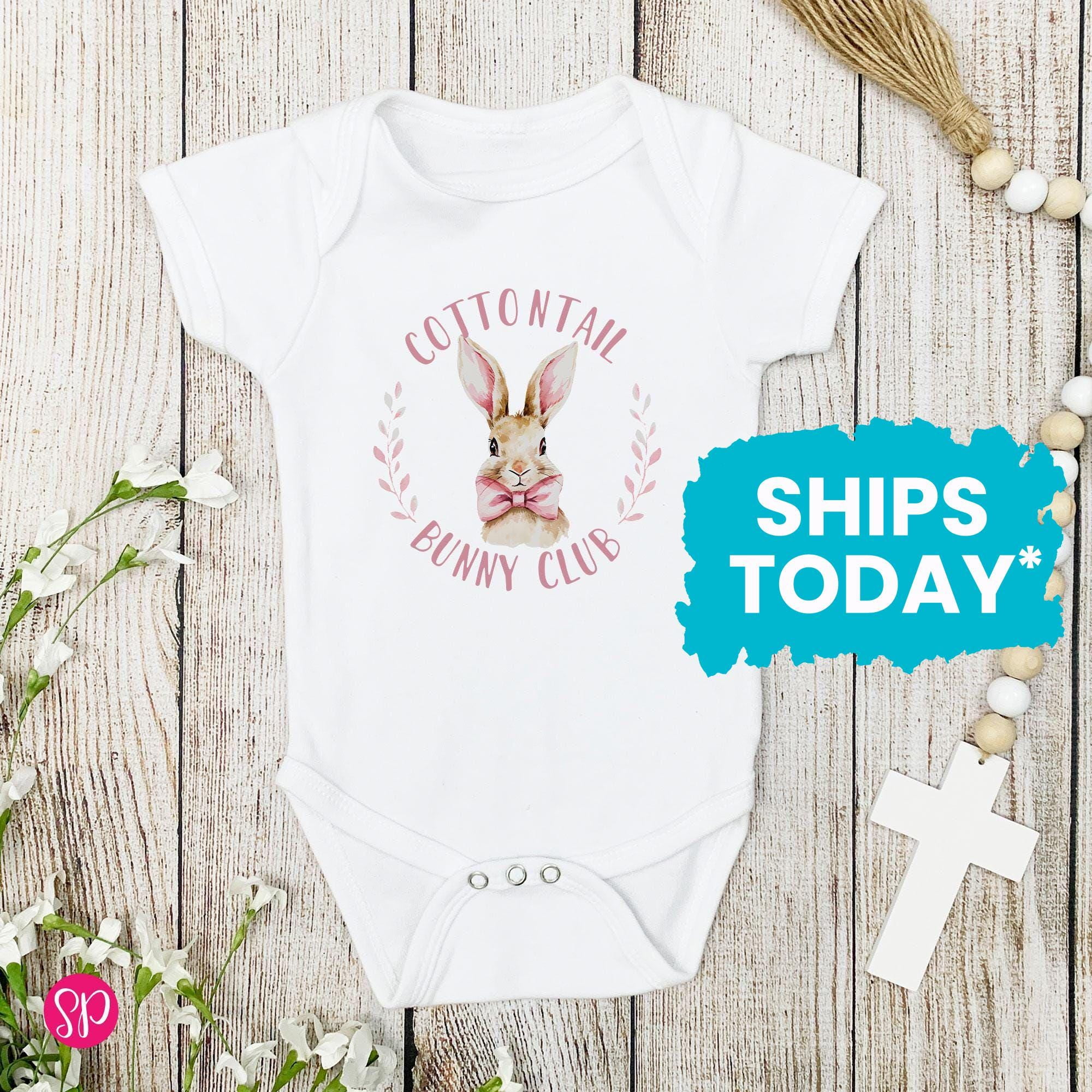 Baby'S First Easter Onesie, Cottontail Bunny Club Onesies, Girl Easter ...