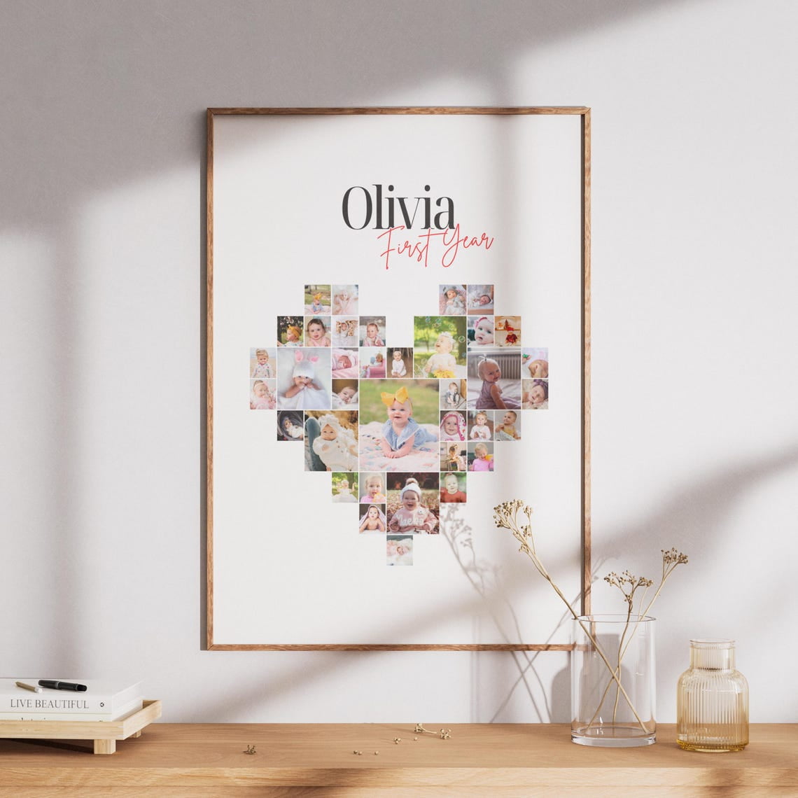 Baby'S First Year Photo Collage, Milestone Poster File Or Poster ...