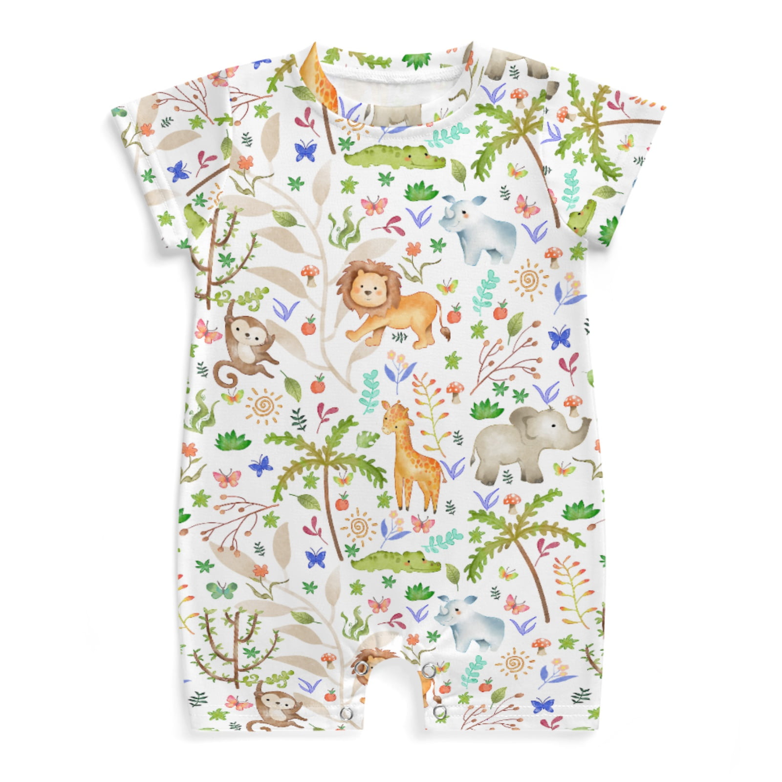 Baby Safari Jungle Animals Infant Romper One Piece for Baby Girl Boy ...