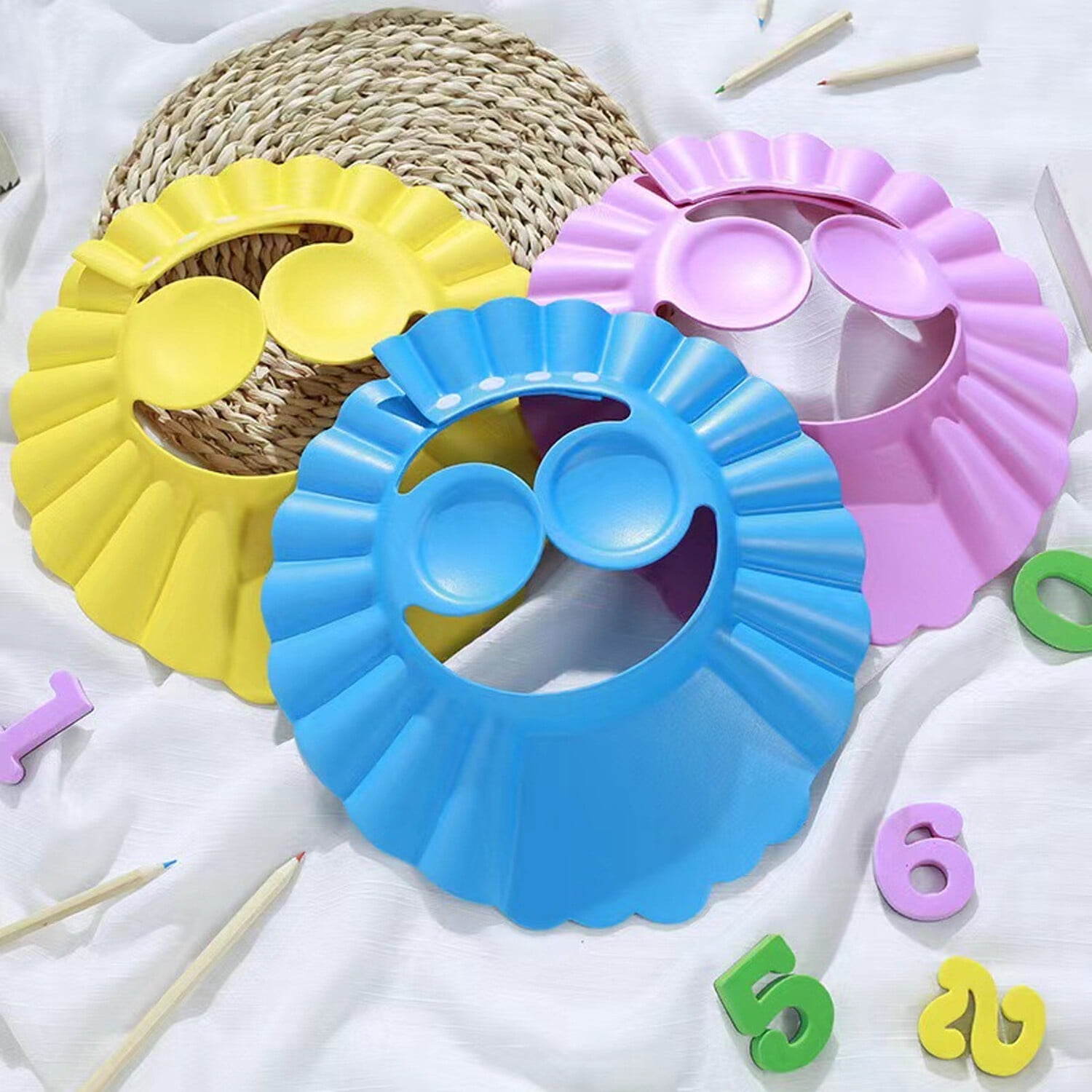 Baby Safe Shampoo Shower Bathing Protection Soft Shower Cap Hat Wash ...