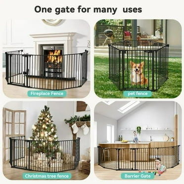 Costway Expendable Outdoor Portable Fireplace Fence Safety Hearth Metal ...