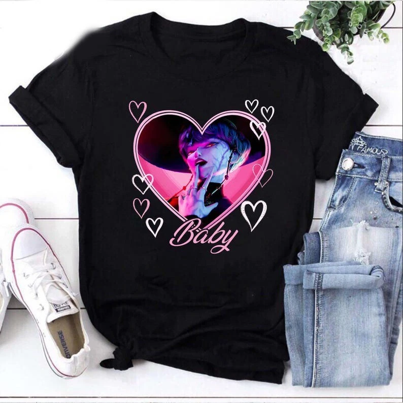 Baby Saja Heart KPop Demon Hunter Graphic Tee, Gothic Fantasy Design ...