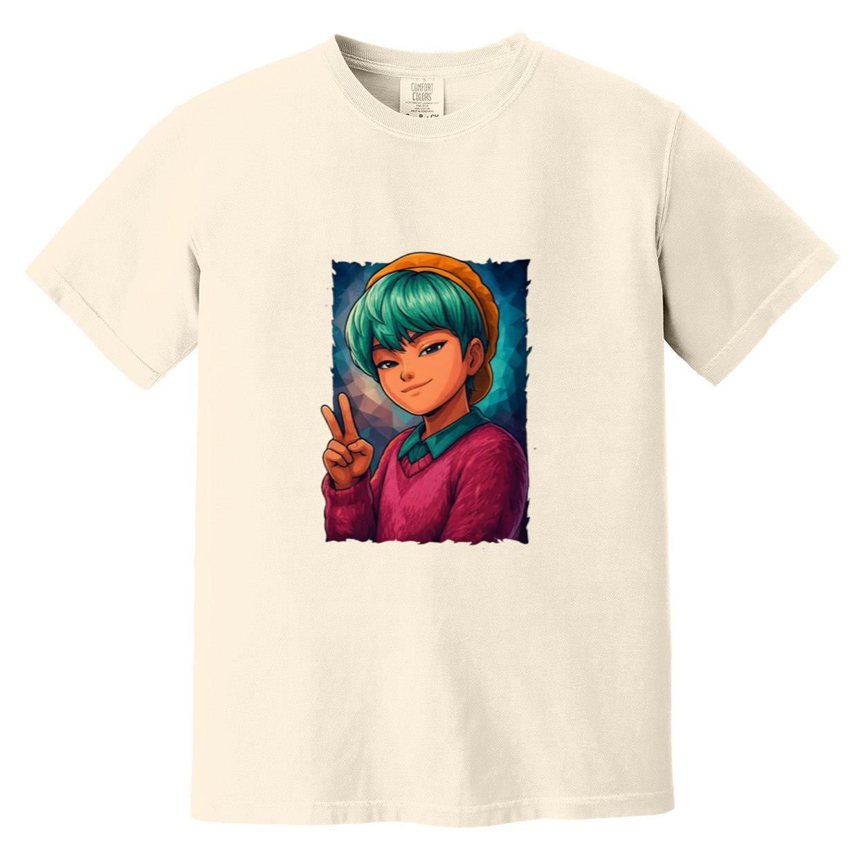 Baby Saja Peace Sign K Pop Demon Hunters Chibi Art Fan Tee Comfort ...