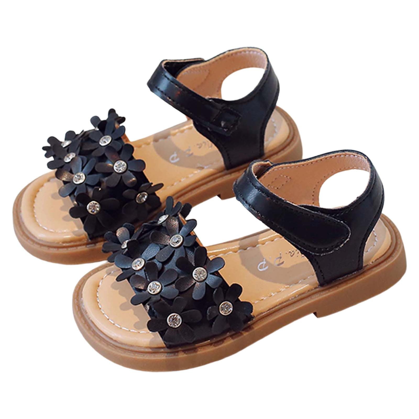 Baby Sandals 4.5-5 Years Black Sandals for Girls Summer Shoes with ...