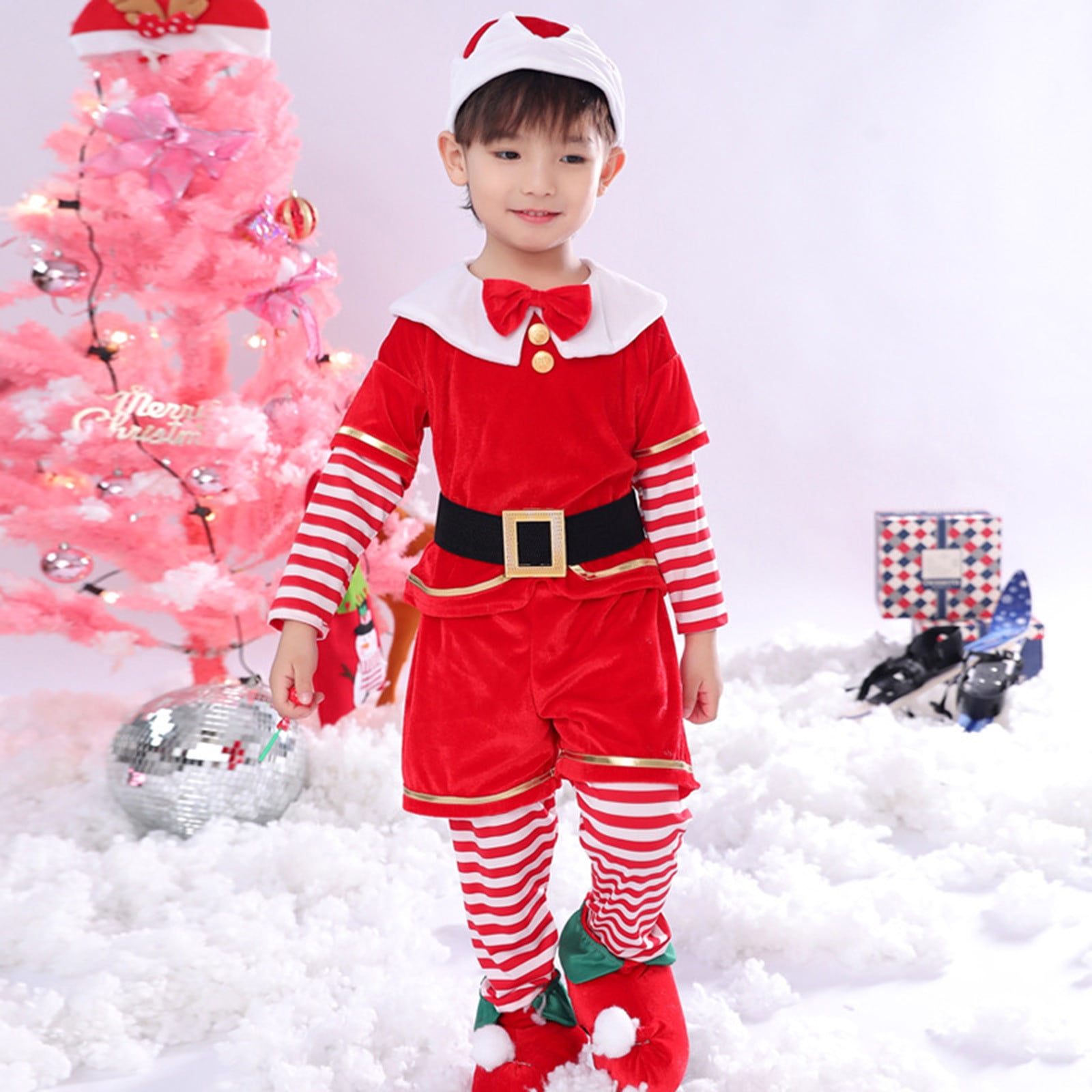 Baby Santa Outfit Long Sleeve Jacket Fleece Coat Pants Hat 5PC Santa ...