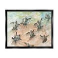 Baby Sea Turtles Swimming Shore Animals & Insects Painting Jet Black ...