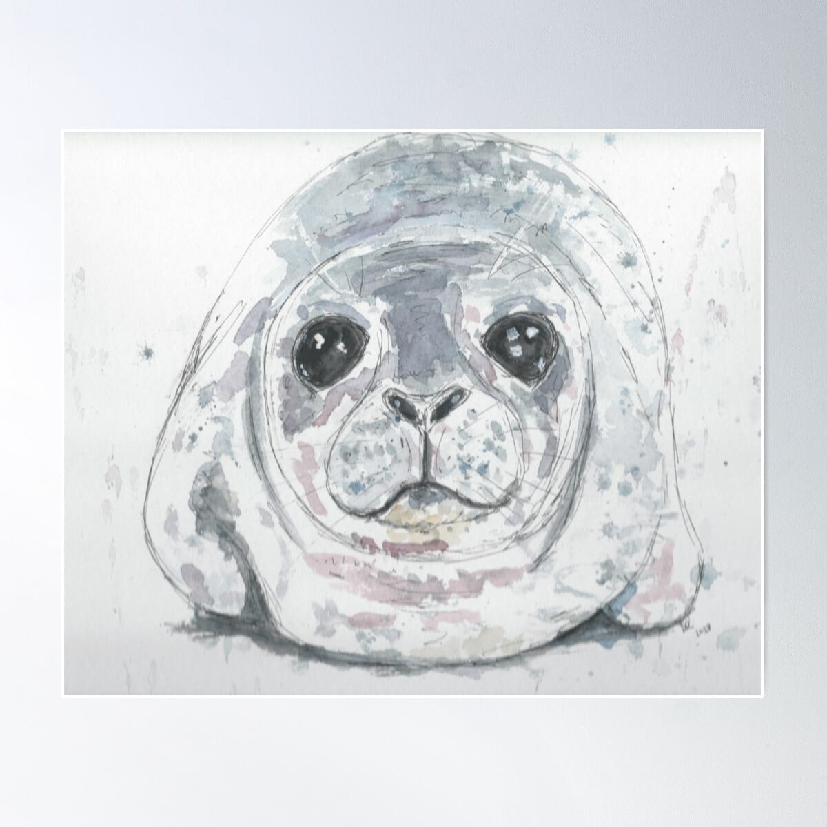 Baby Seal Portrait Poster Wall Art Modern Wall Decor For Living Room ...