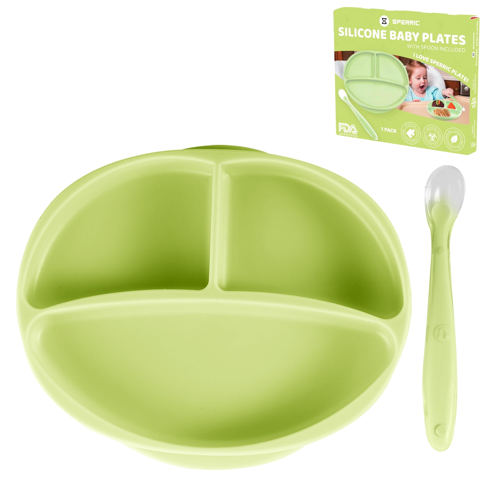 Baby Self-Feeding Suction Plate – Grip Dish, Food-Grade Silicone ...