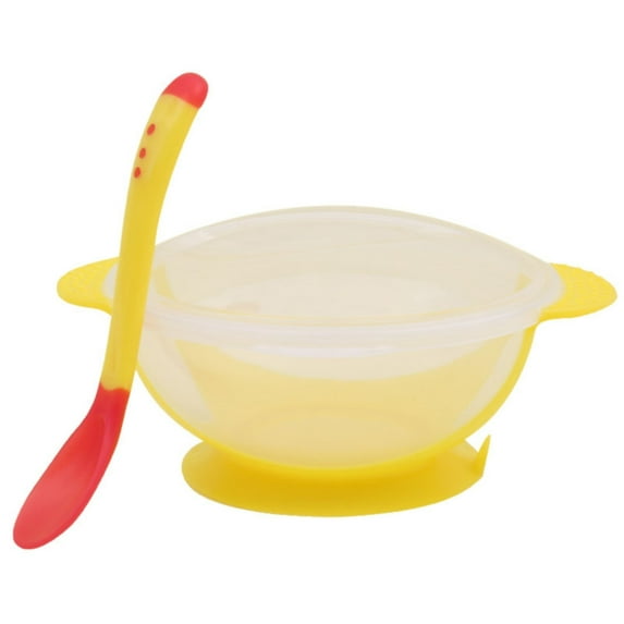Baby Self Feeding Training Utensil Set with Suction Base for Toddler ...