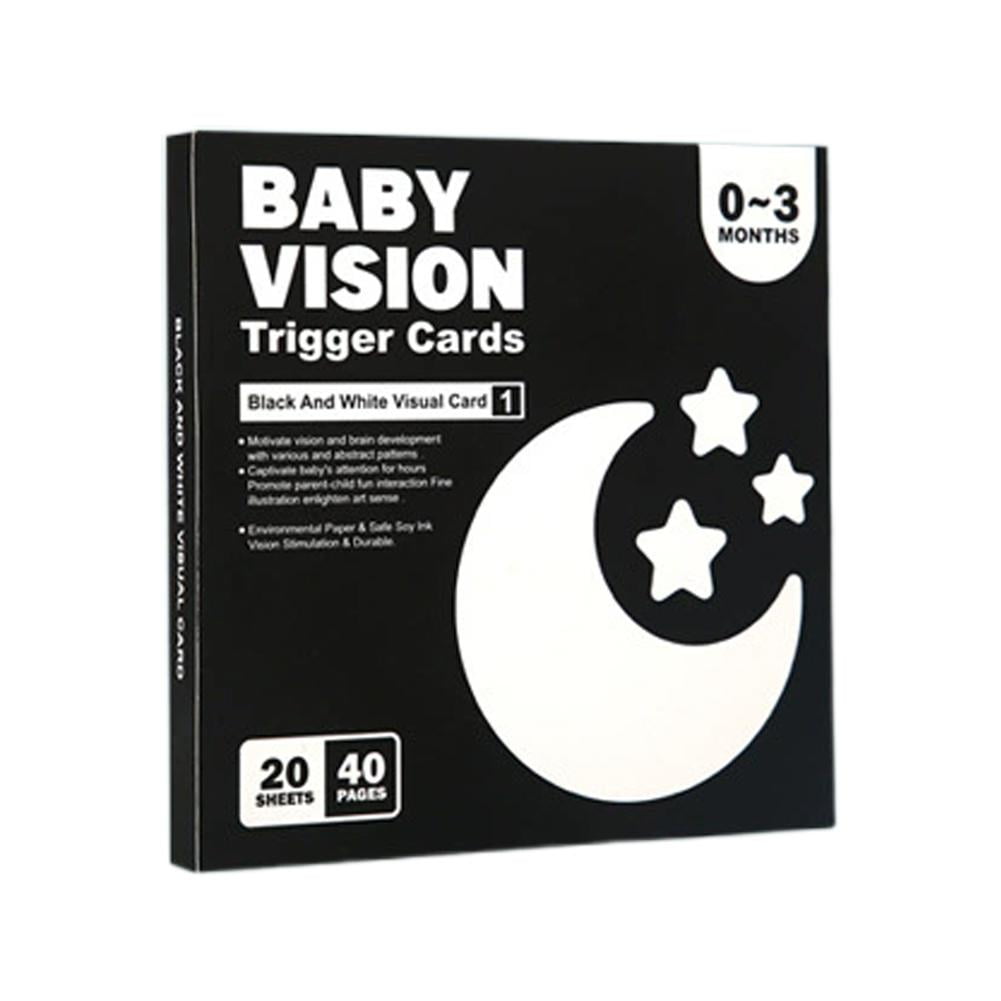 Baby Sensory Cards - 20PCS 40 Pages Black and White Sensory Toys High ...