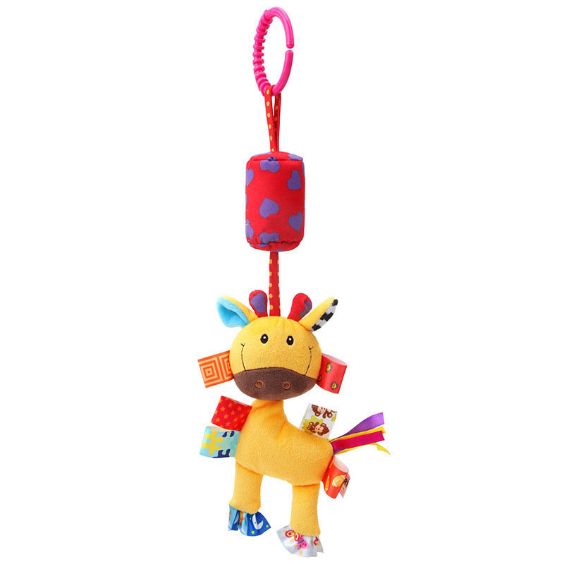 Baby Sensory Hanging Rattles Soft Learning Toy Plush Animals Stroller ...