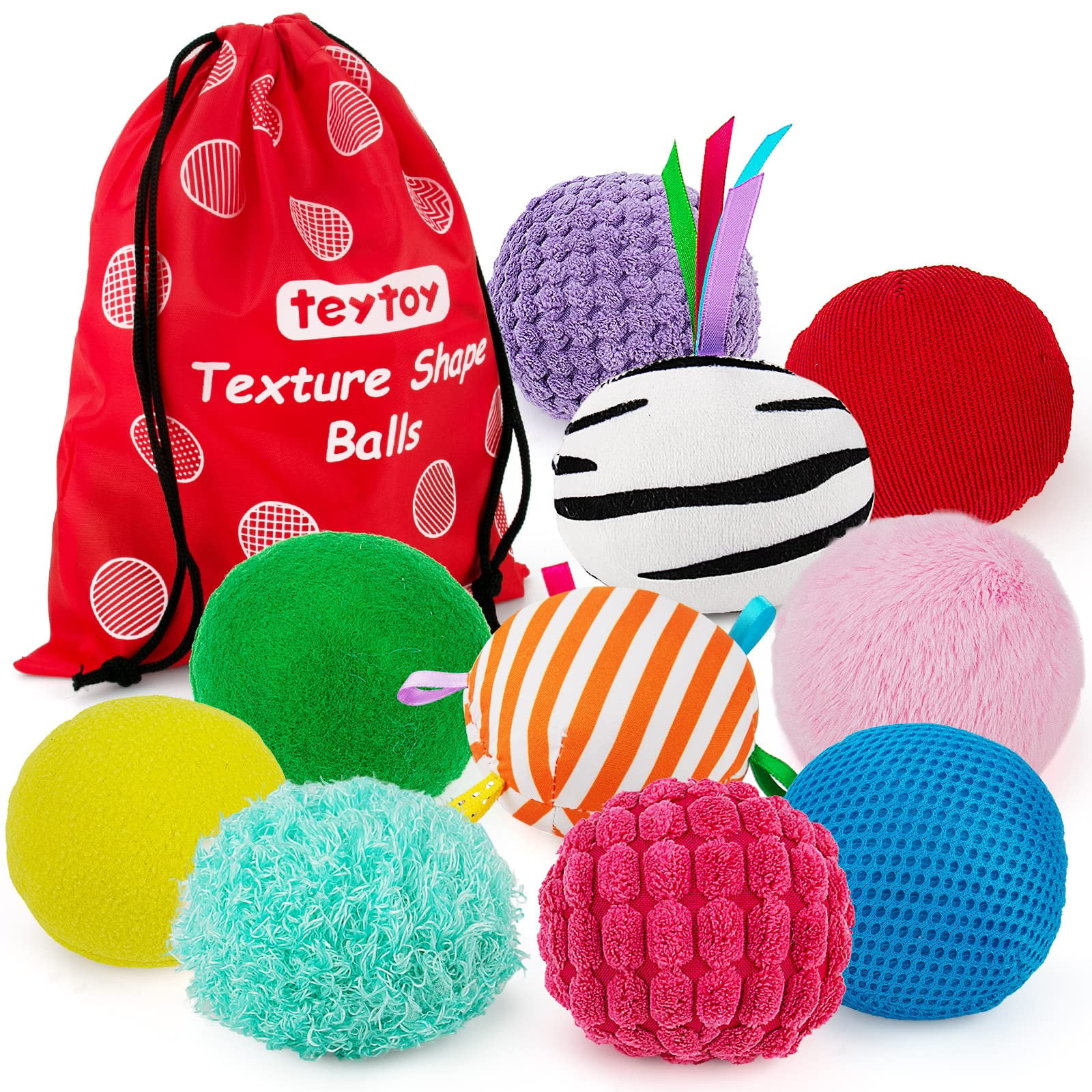 Baby Sensory Texture Ball DHF10 Toy Set,10Pcs Montessori Toys for ...