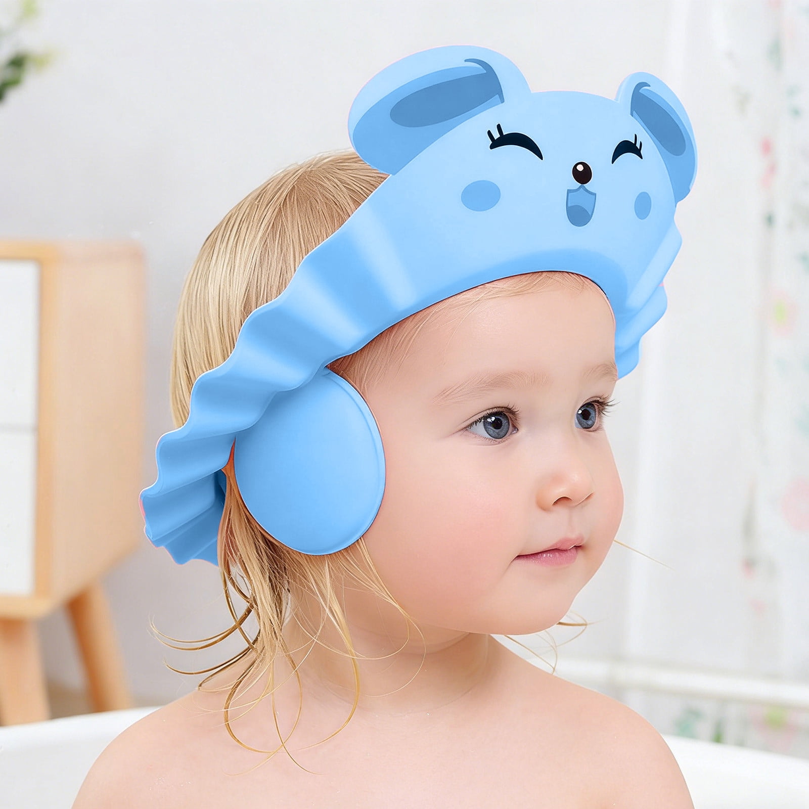 Baby Shampoo Cap Waterproof Baby Shower Cap Adjustable Bathing Hat ...