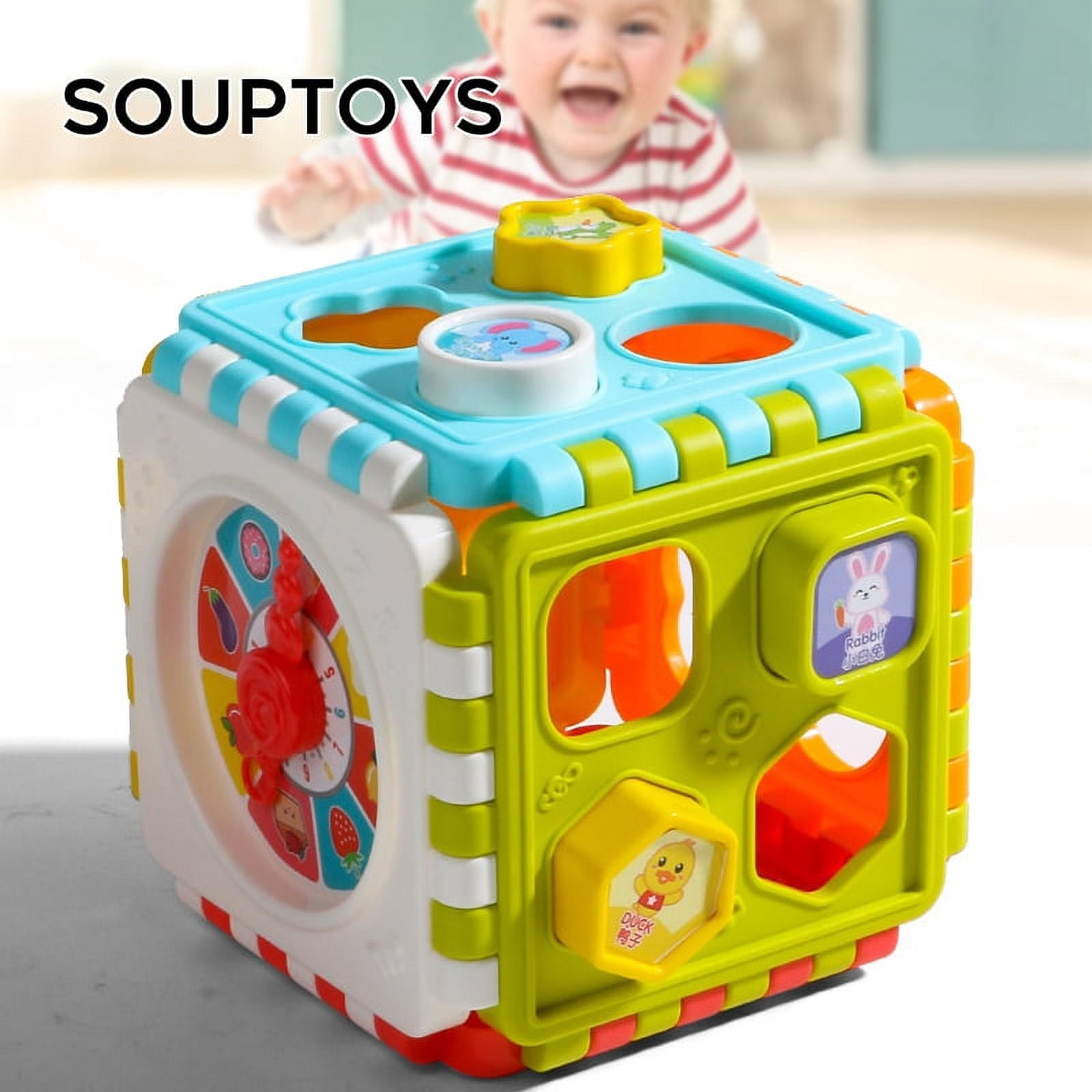 Baby Shape Matching Hexahedron Colorful Puzzle Building Block With ...