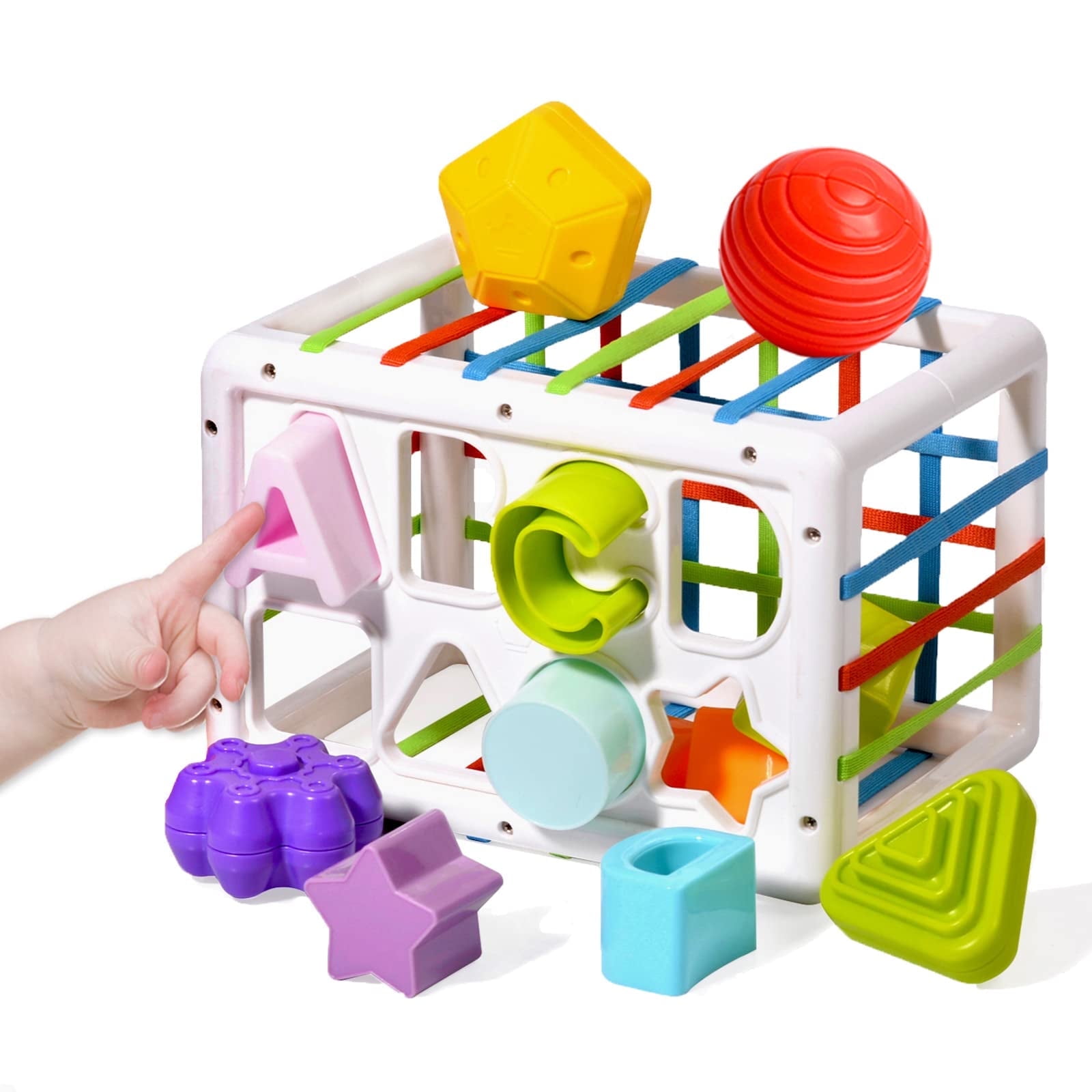 Tusivo Baby Shape Sorter Toy, Montessori Toys for Babies 1+ Year Old ...