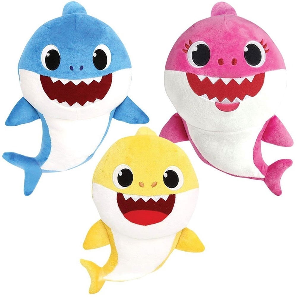 Baby Shark 10" Plush Shark 3 Pack - Baby, Mommy, Daddy Shark Fun Sized ...