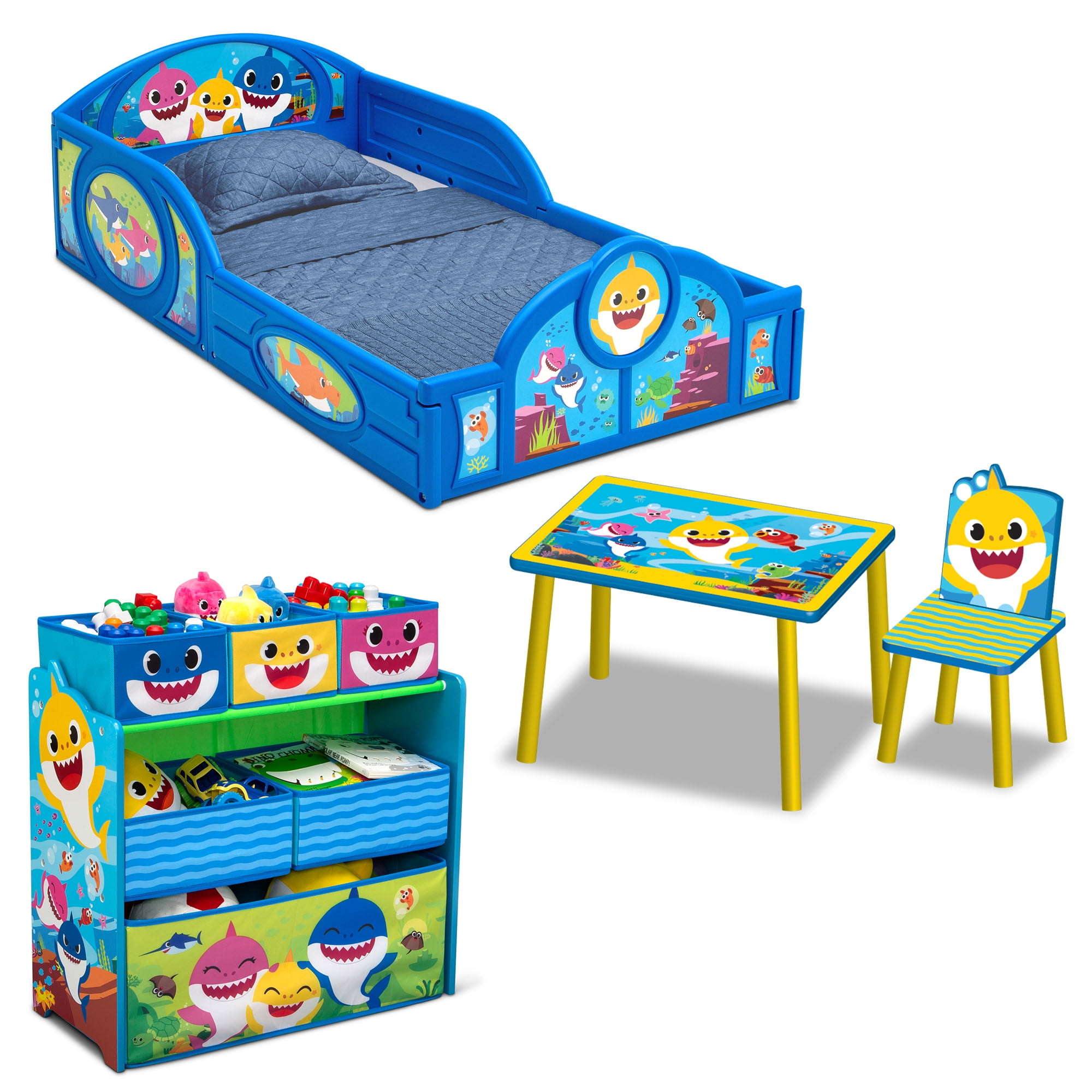 Baby Shark 4-Piece Room-in-a-Box Bedroom Set by Delta Children ...