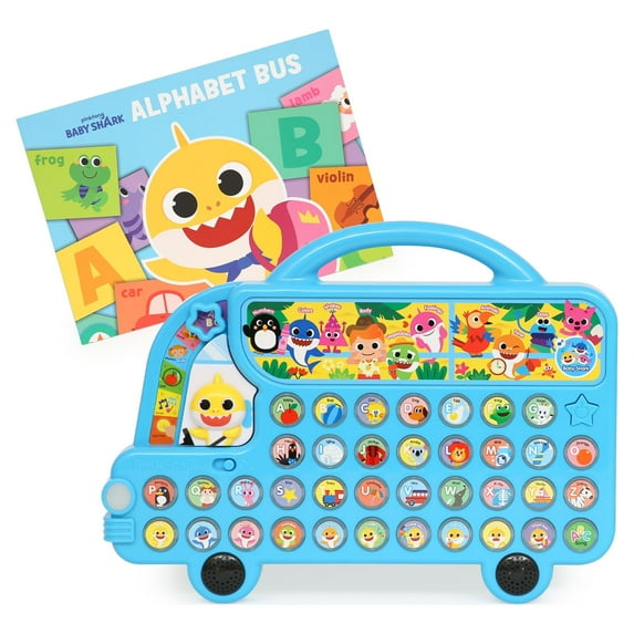 Pinkfong Baby Shark ABC Learning Bus Toy with Singing Music and Lyrics ...