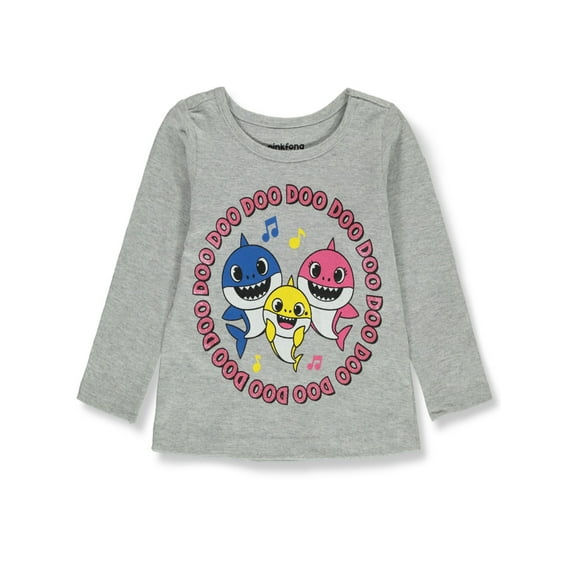 Baby Shark Baby Girls' Long-Sleeve T-Shirt Color: gray Size: 18 months ...