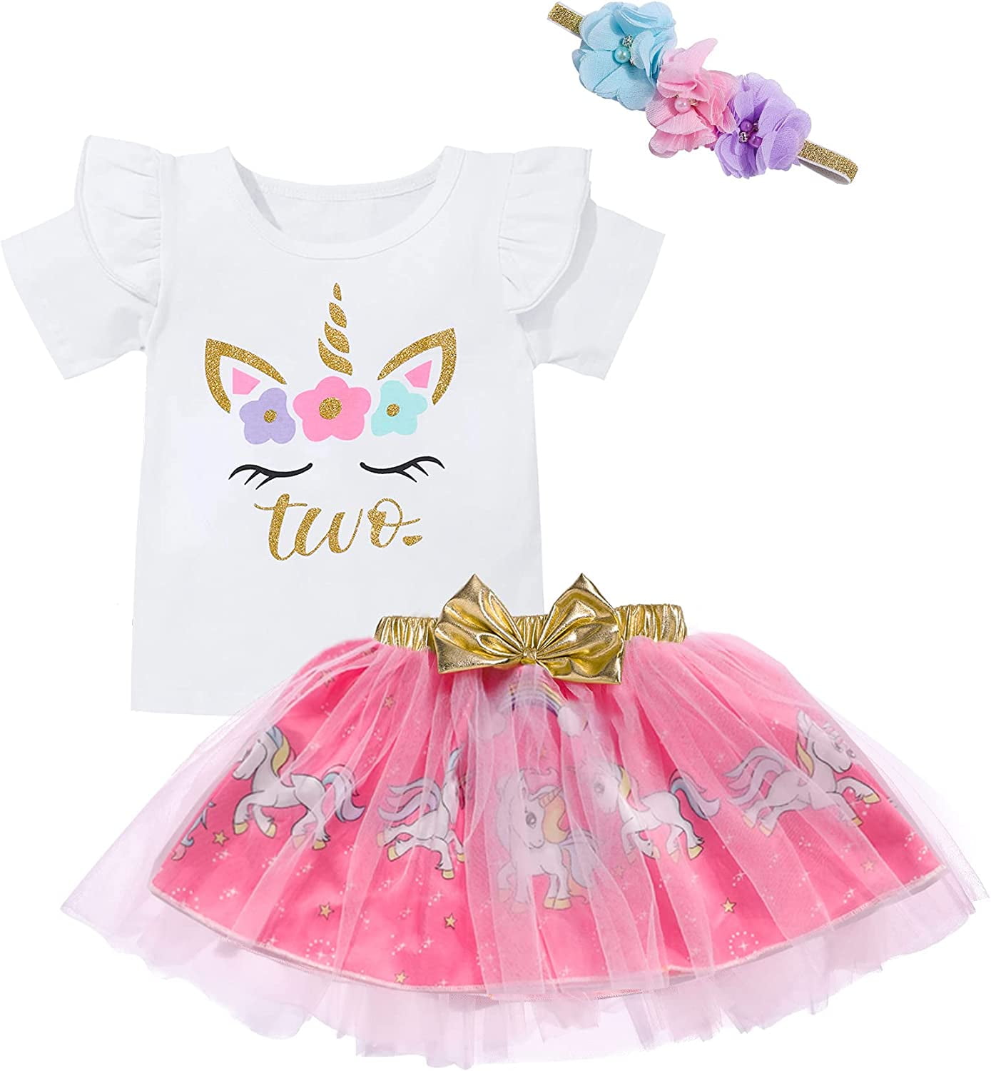 Baby Shark Birthday Outfit Toddler Girl Clothes Ruffled Baby Shark ...