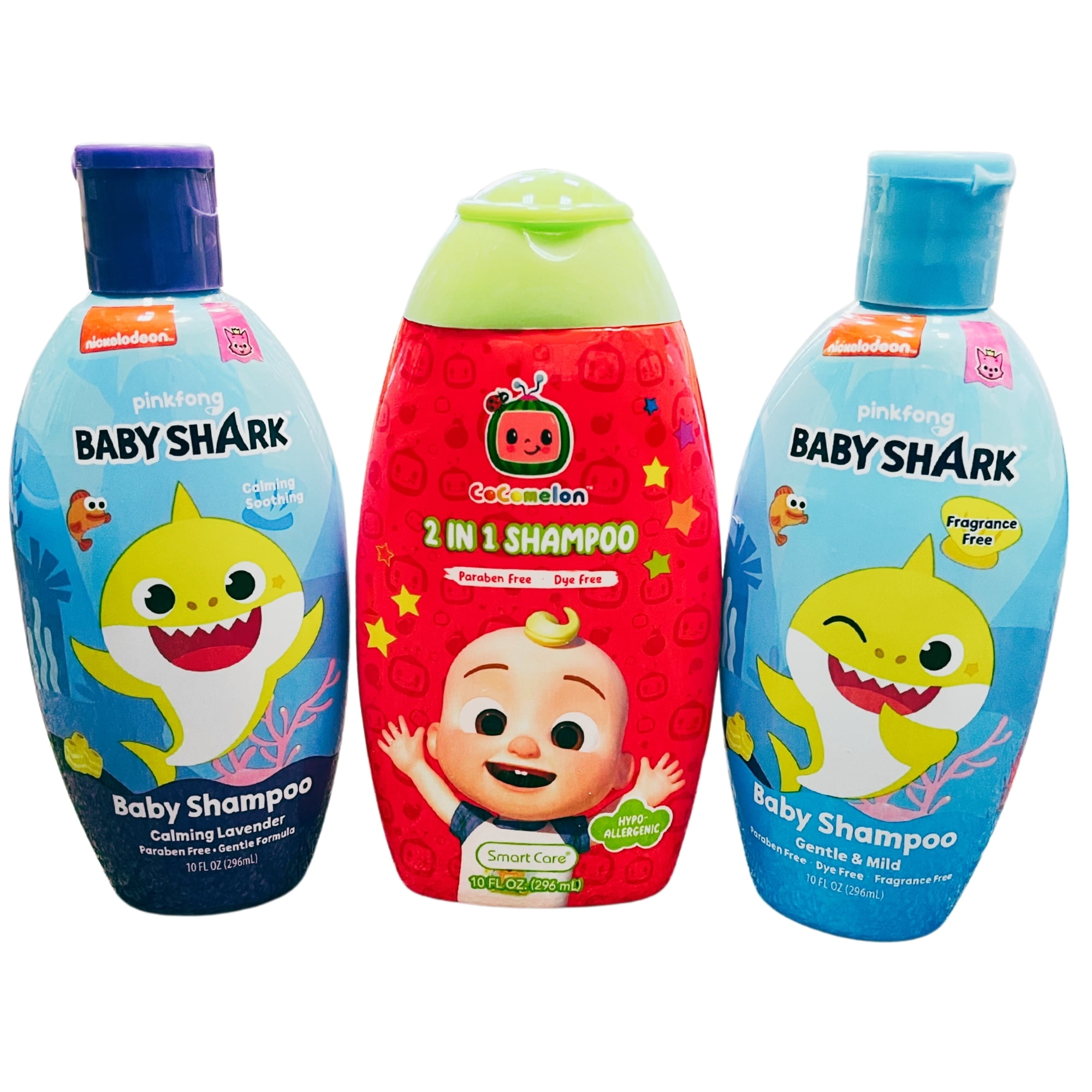 Baby Shark & Cocomelon Kids Shampoo 3-Pack – Gentle, Paraben-Free, 10 ...