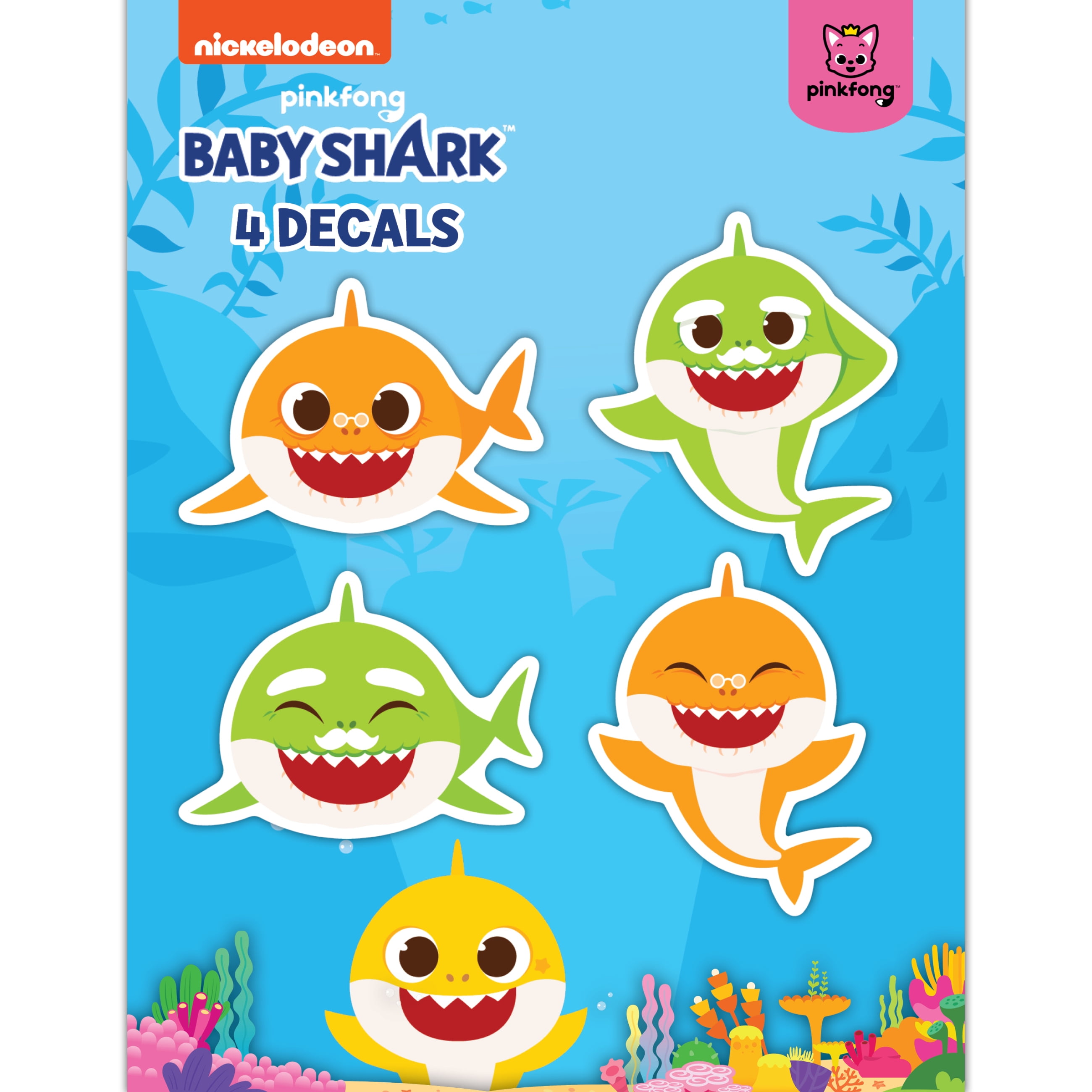 Baby Shark Decals - Set of 4 Officially Licensed PinkFong Nickelodeon ...