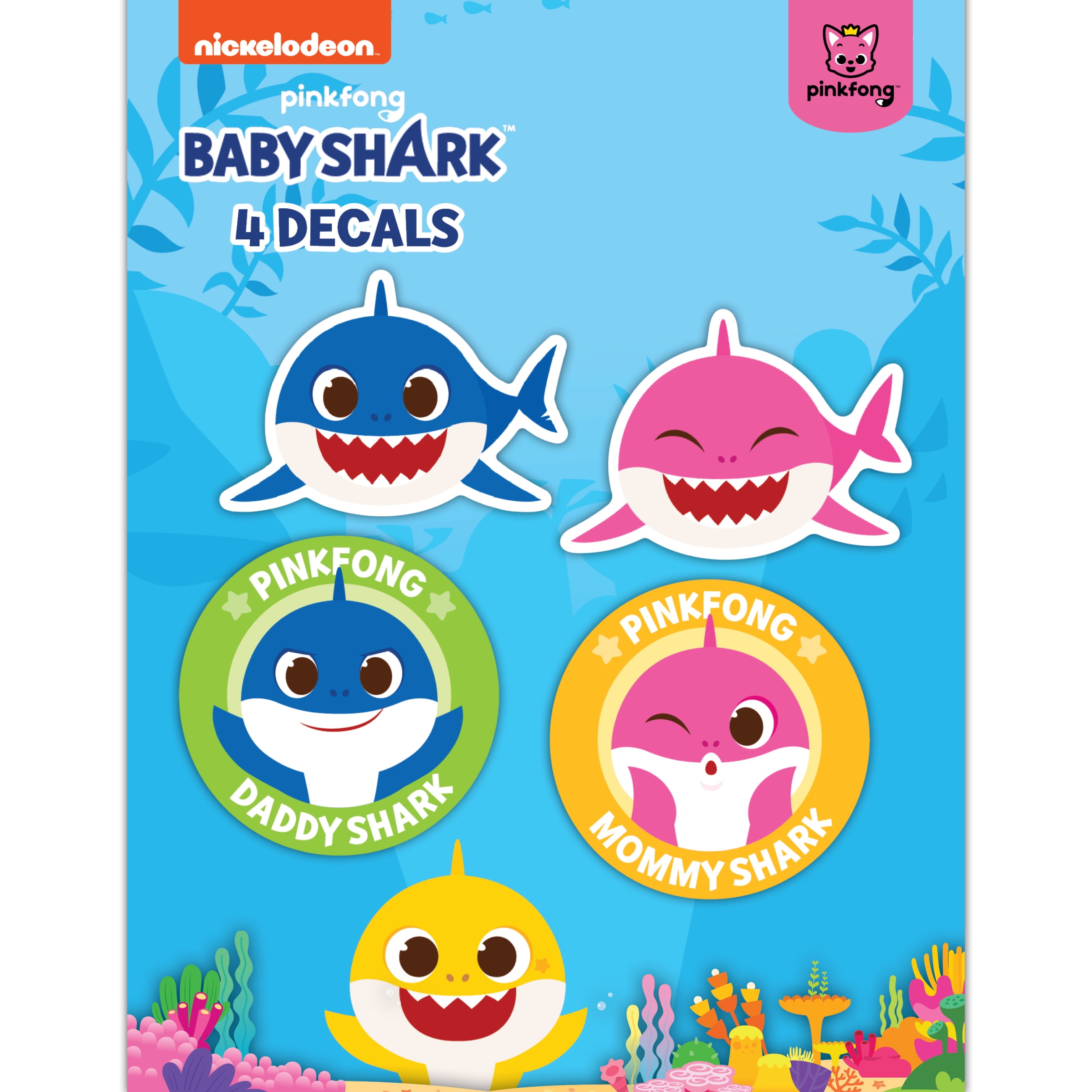 Baby Shark Decals - Set of 4 Officially Licensed PinkFong Nickelodeon ...