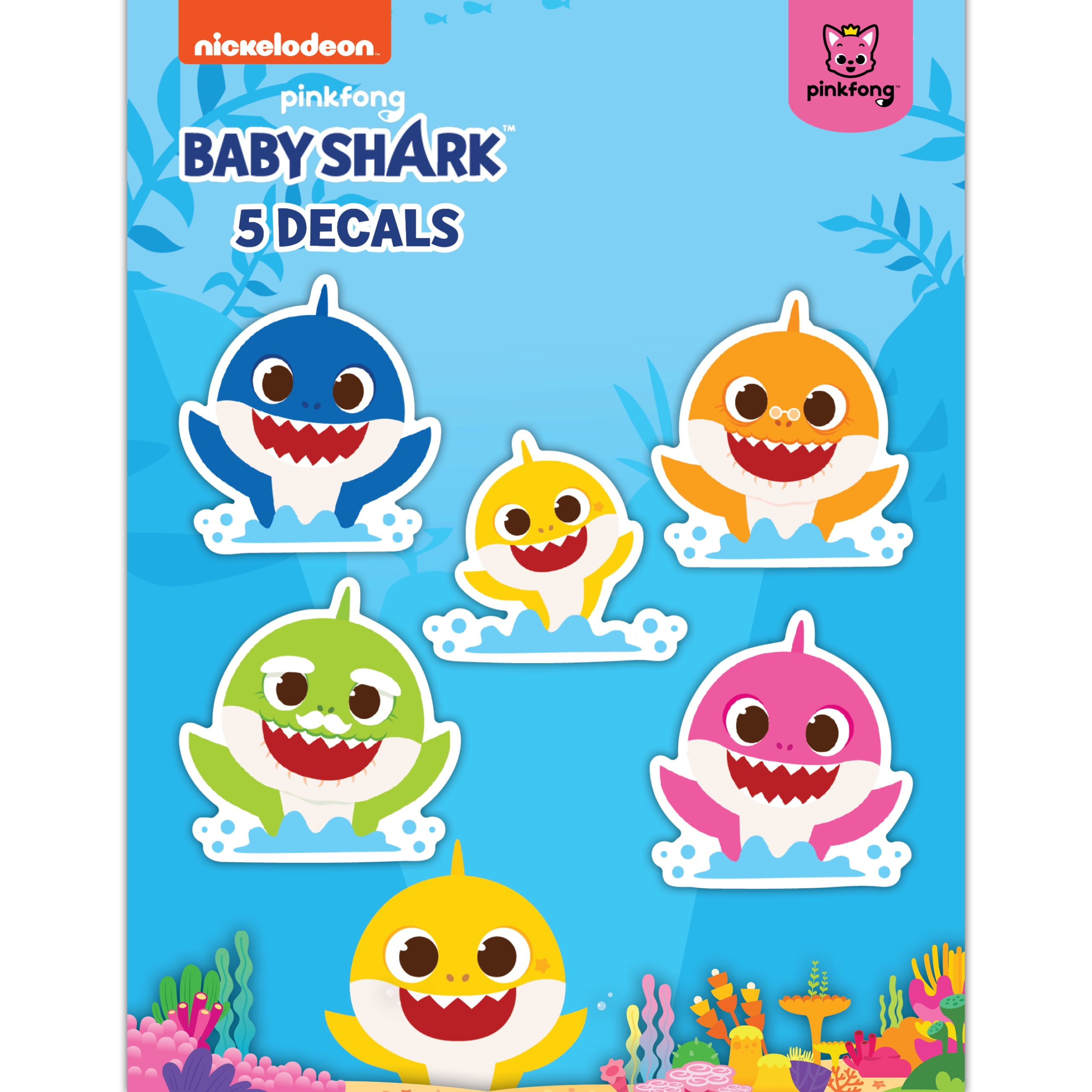 Baby Shark Decals - Set of 5 Officially Licensed PinkFong Nickelodeon ...