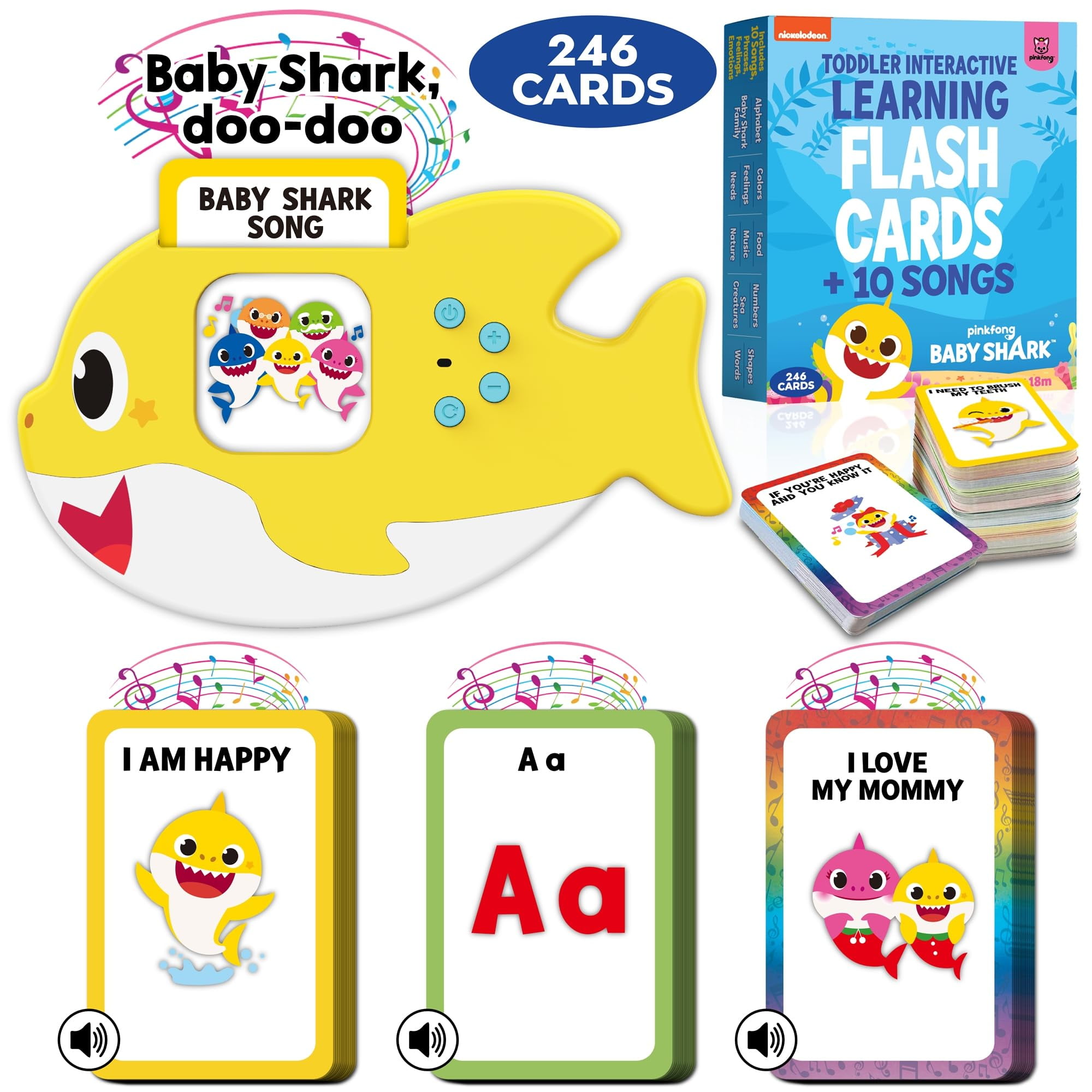 Baby Shark Flash Cards For Toddlers 2-4 Years | Sensory Toys For Autism ...