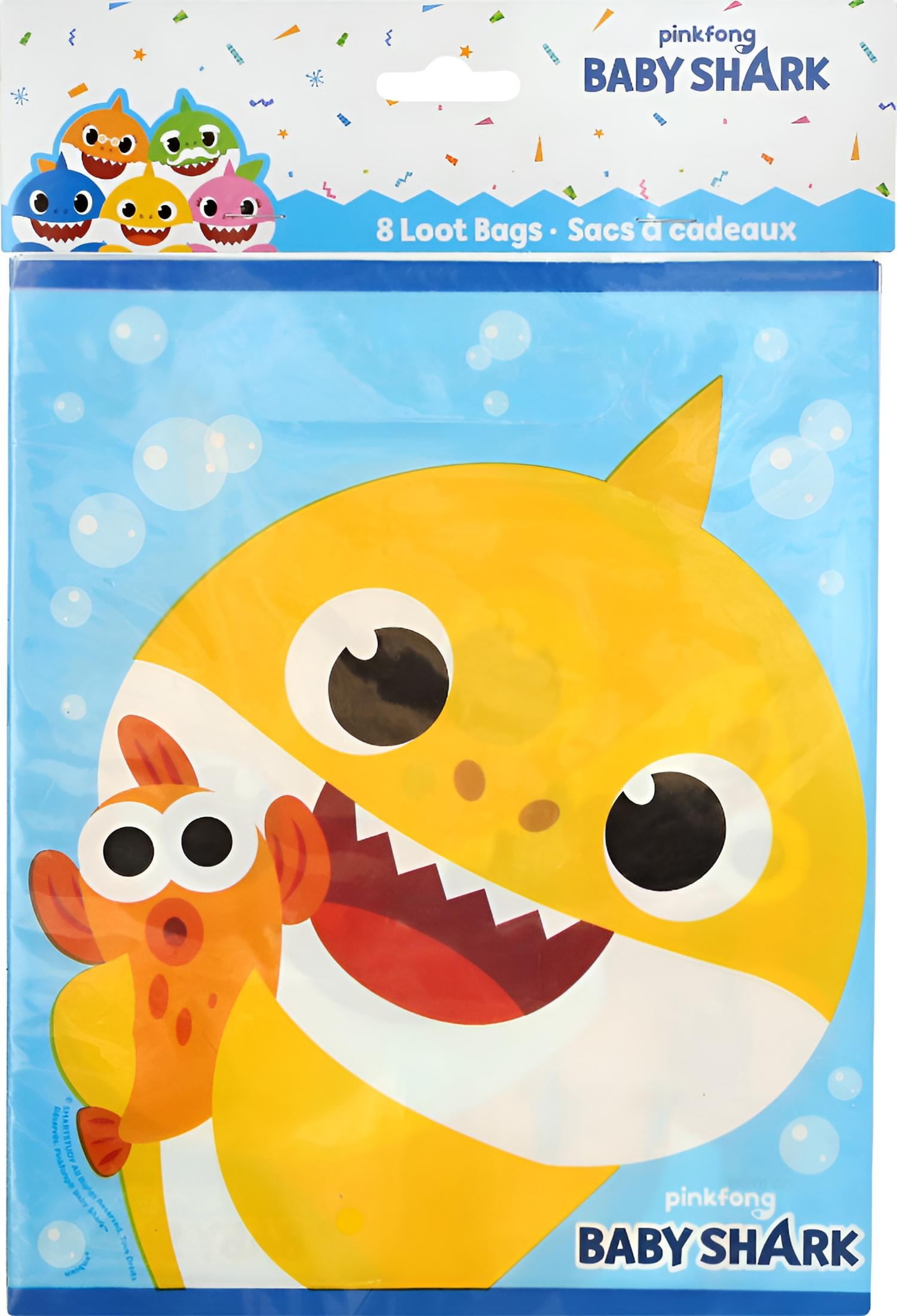 Unique Industries, Baby Shark Loot Bags, Durable 8ct, Vibrant Party ...