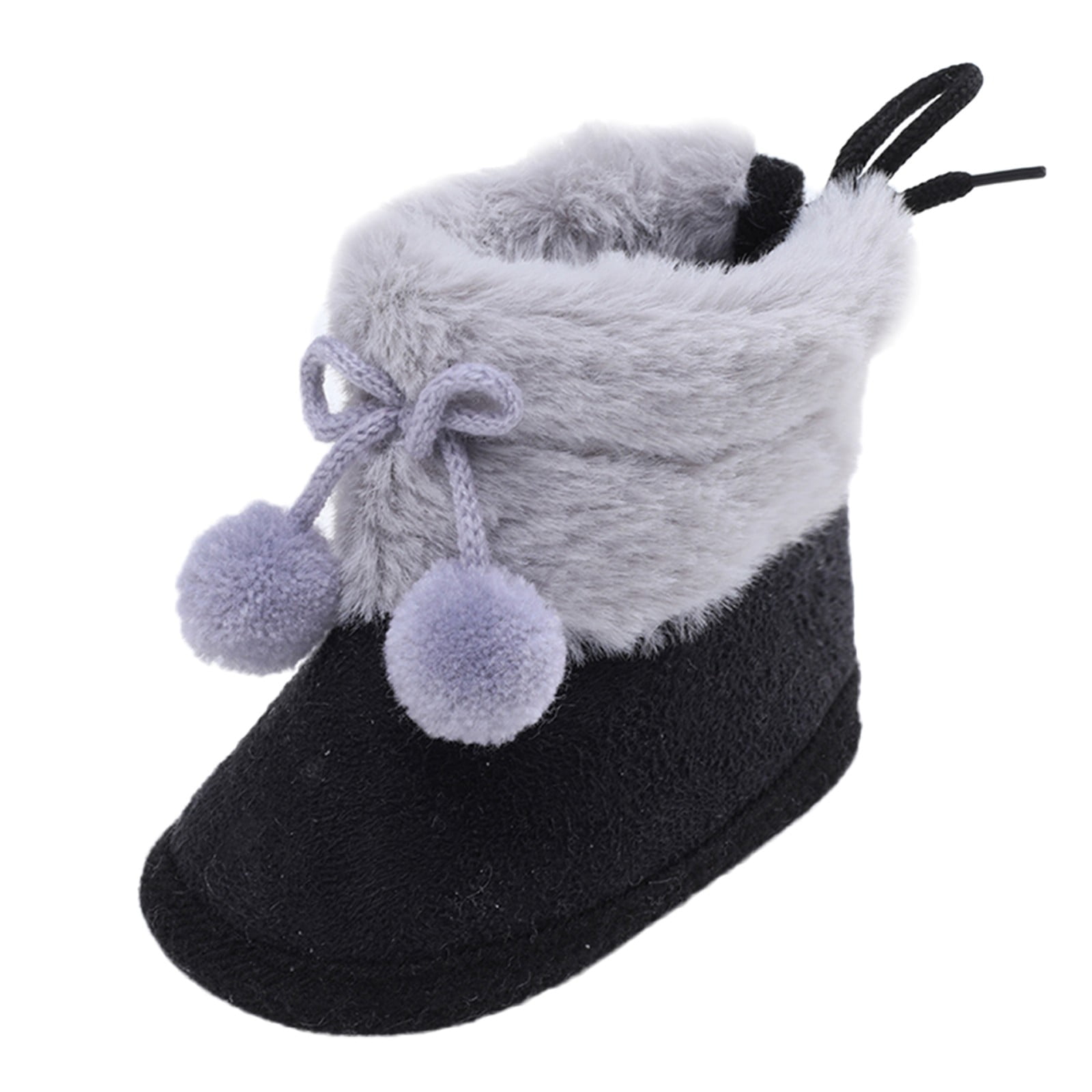 Baby Shoes Booties Plush Snow Warming Soft Boots Baby Sneakers Black 0 ...