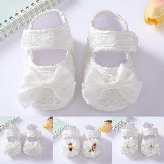 Baby Shoes Bows Boy Girl Walking Slip On Sneakers Lightweight ...