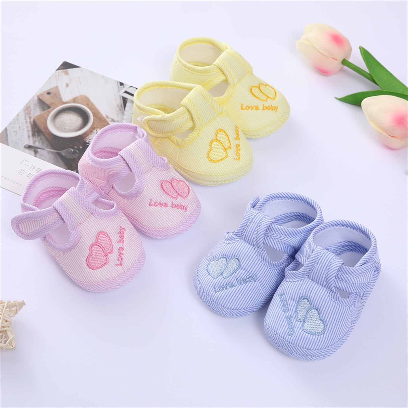 Baby Shoes Boys Girls First Walkers Cute Heart Baby Sneakers Prewalkers ...