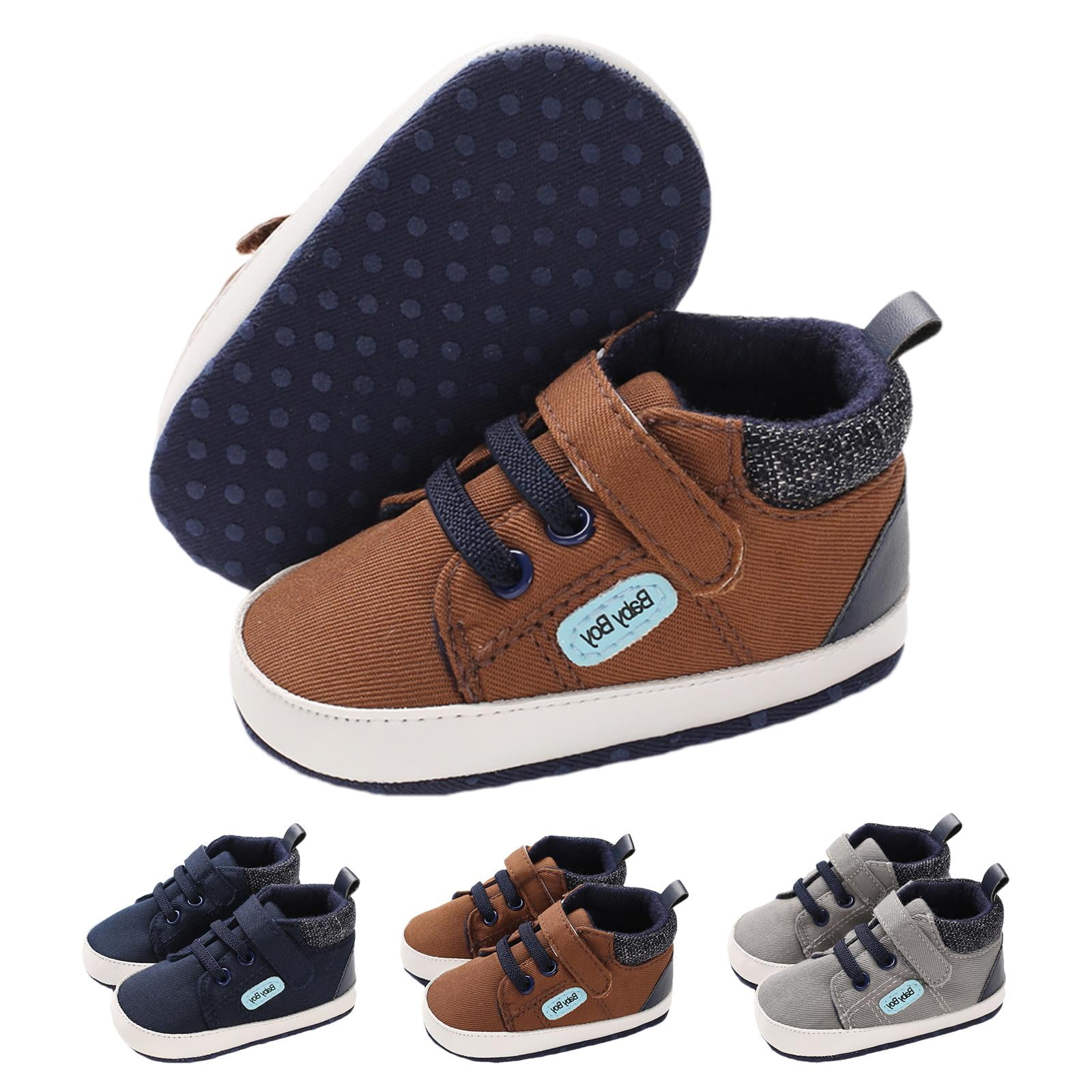 Baby Shoes Boys Girls Infant Sneakers Non-Slip Rubber Sole Toddler Crib ...