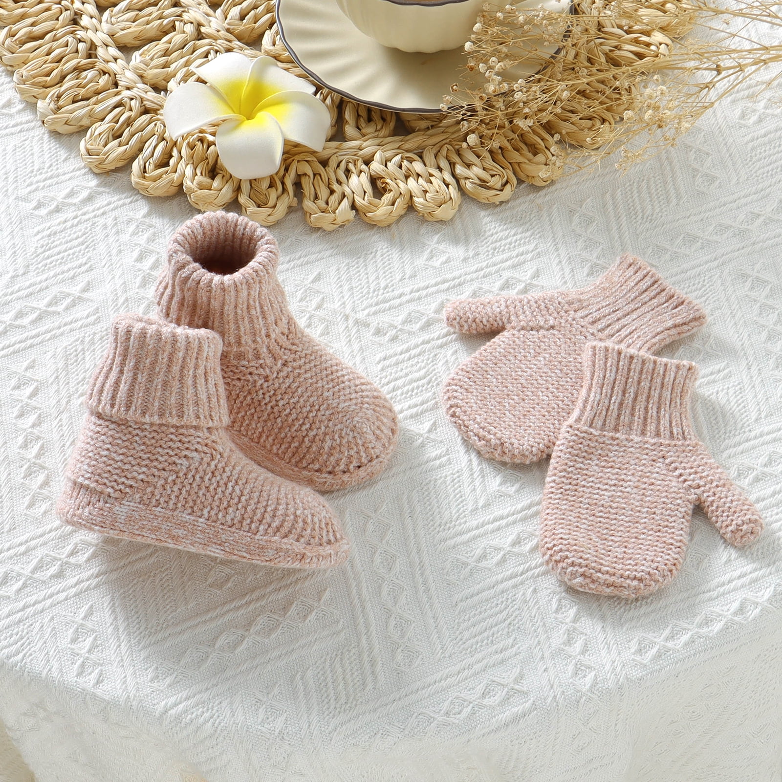 Baby Shoes + Gloves Set Knit Newborn Girls Boys Boots Mitten Fashion ...