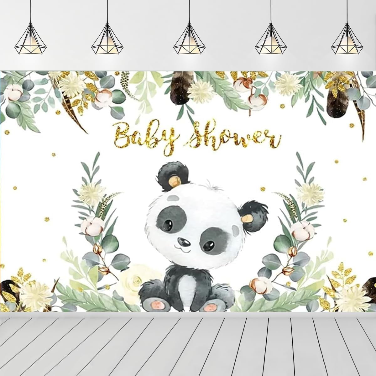 Baby Shower Backdrop for Photoshoot Panda First Birthday Party ...