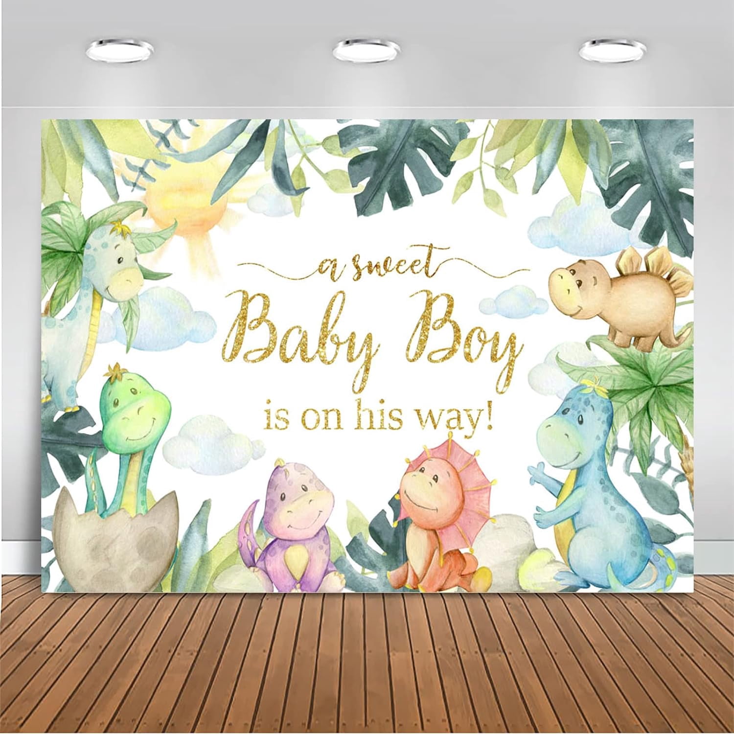 Baby Shower Backdrop Rawr Its a Boy Party Decorations Sweet Baby Boy ...