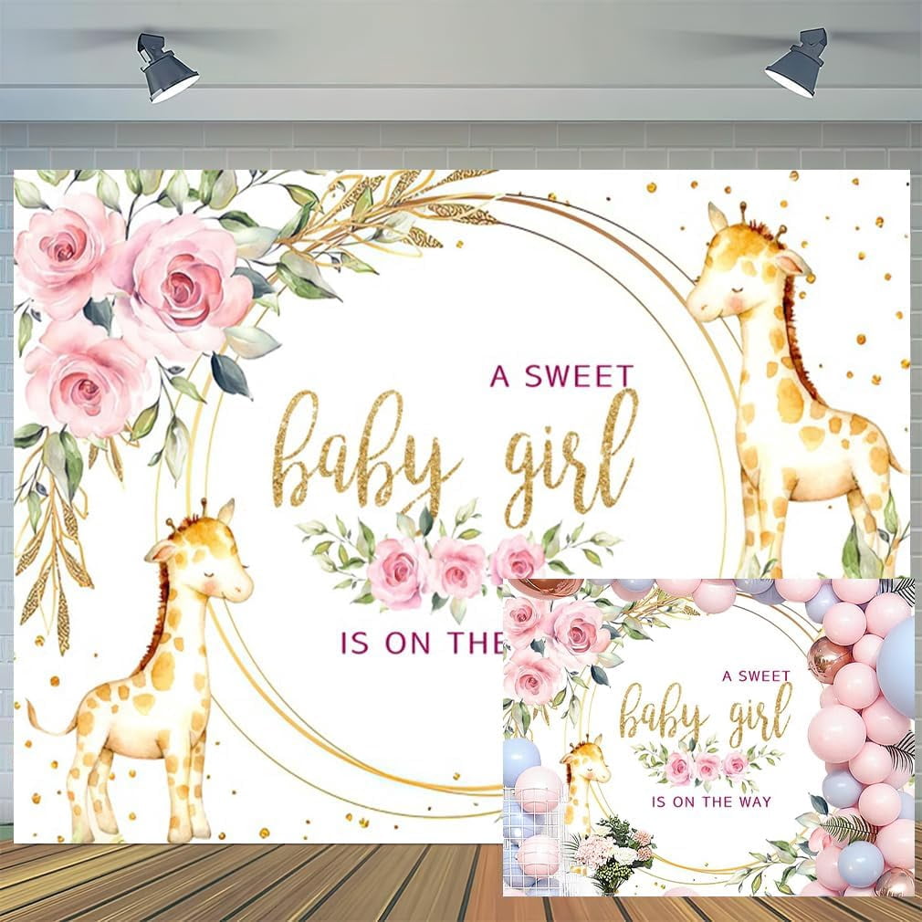Baby Shower Backdrop Sweet Baby Girl on The Way Photography Background ...