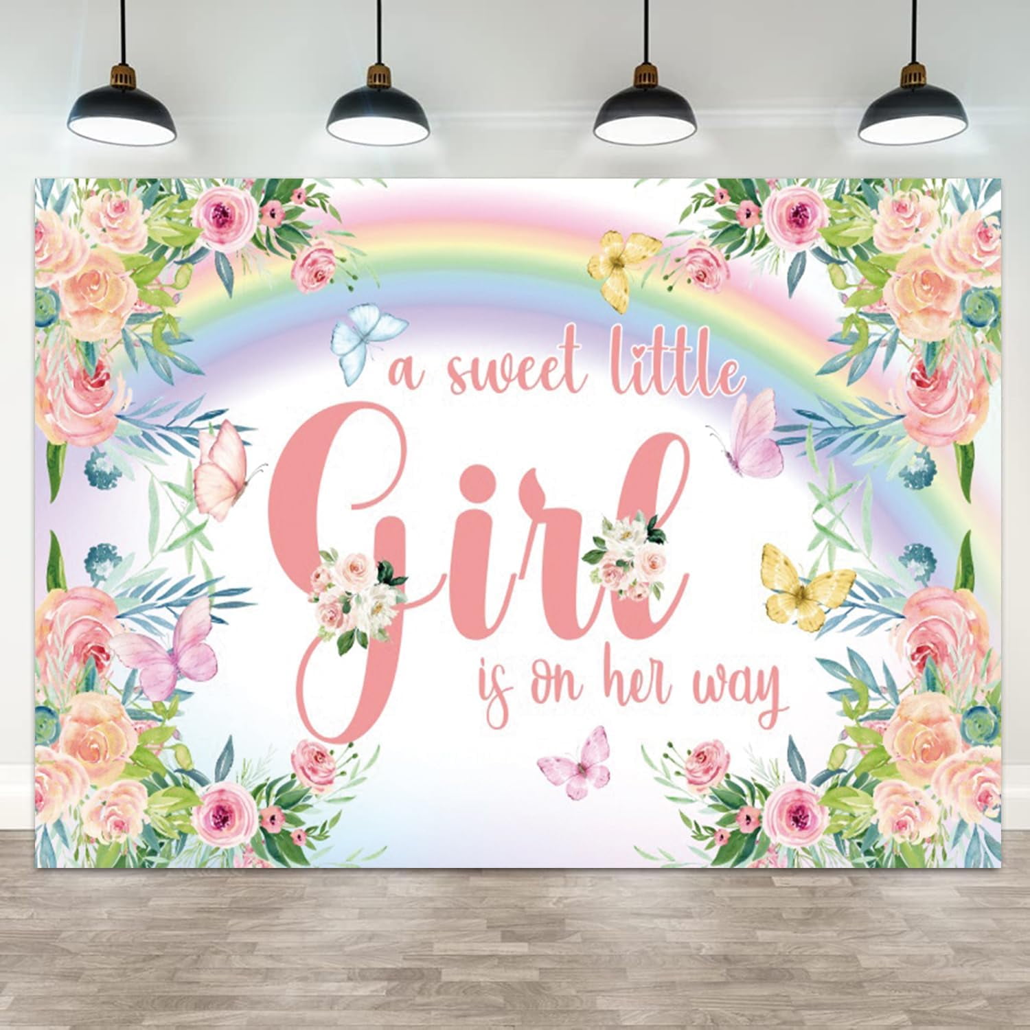 Baby Shower Backdrop A Sweet Little Girl is On Her Way Photography ...