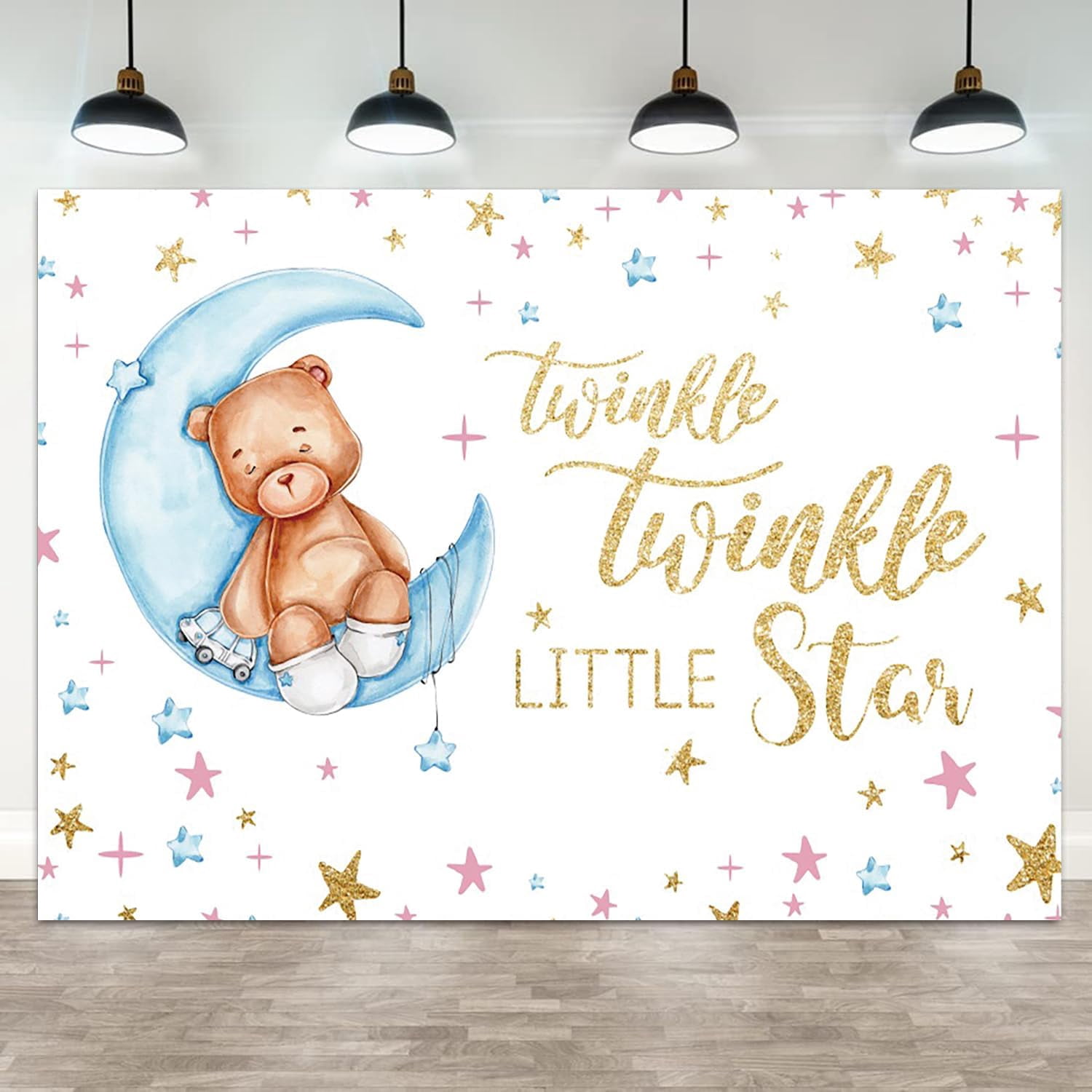 Baby Shower Backdrop Twinkle Twinkle Little Star Photography Background ...