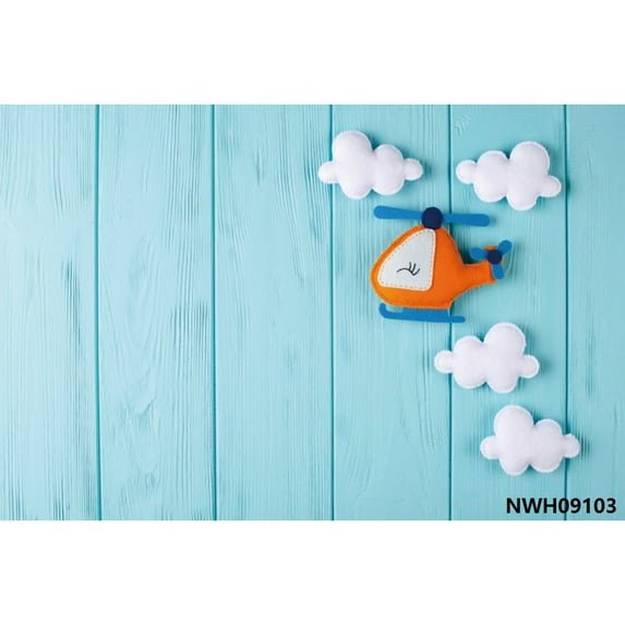 Baby Shower Backdrops Blue Pink Wooden Board Clouds Airplane Children ...