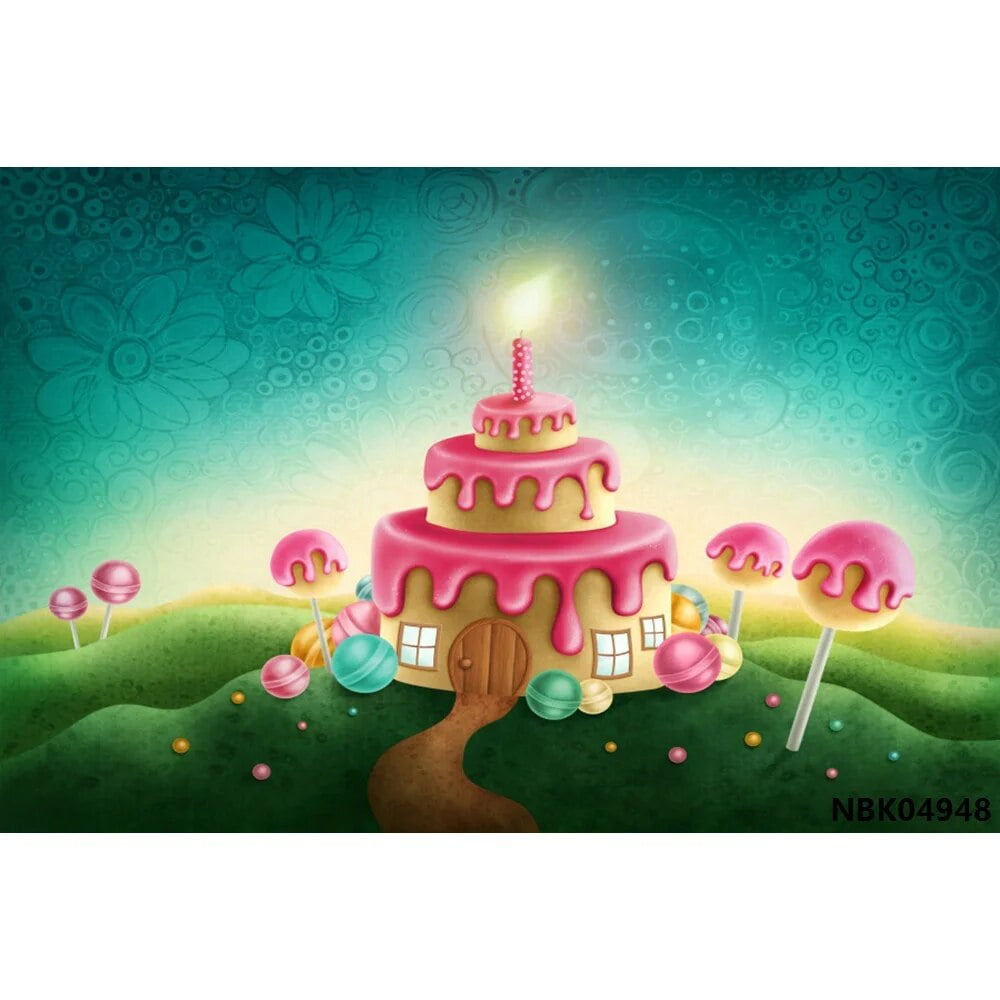 Baby Shower Backdrops Sweet World Candy Cake Ice Cream Castle Children ...