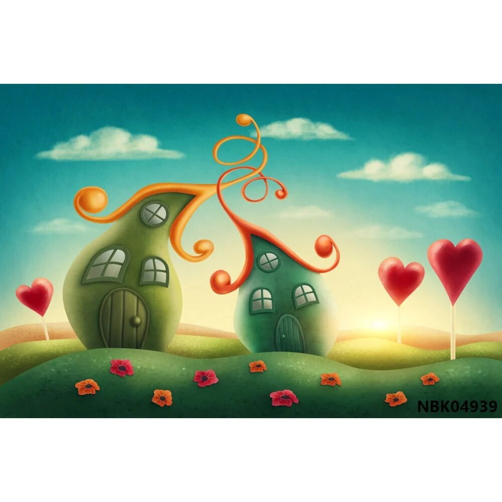 Baby Shower Backdrops Sweet World Candy Cake Ice Cream Castle Children ...