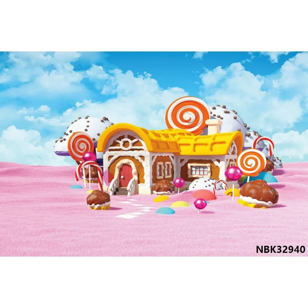 Baby Shower Backdrops Sweet World Candy Cake Ice Cream Castle Children ...